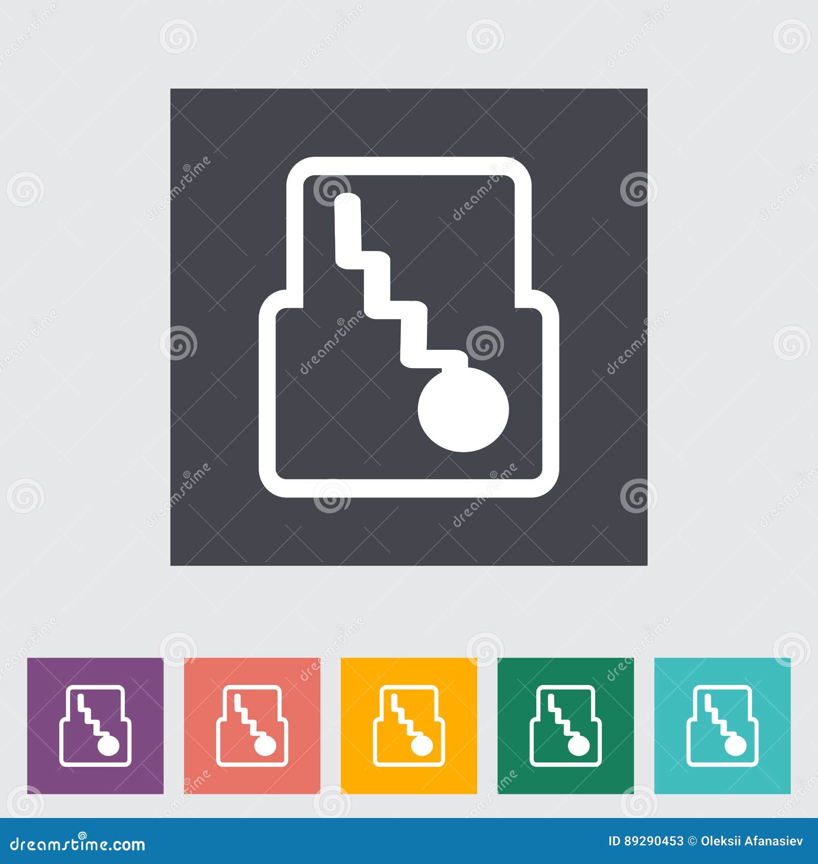 Icon automatic gear. stock vector. Illustration of flat - 89290453