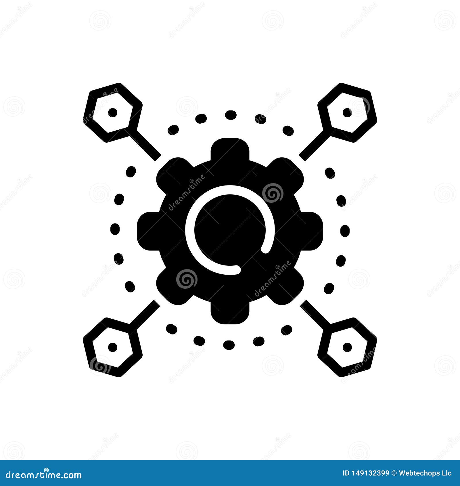 Black Solid Icon for Automatization, Technology and Setting Stock ...