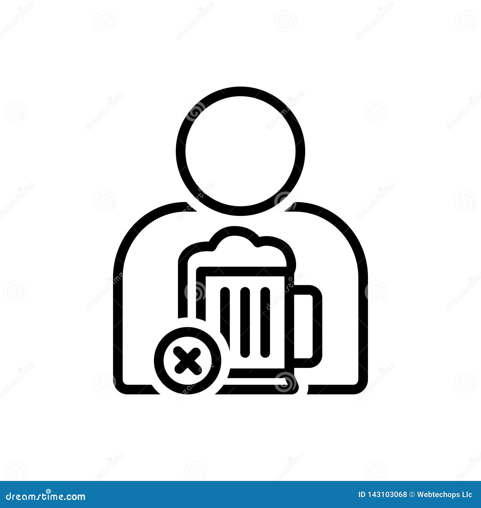 Black Line Icon for Avoided, Refuse and Reject Stock Illustration ...