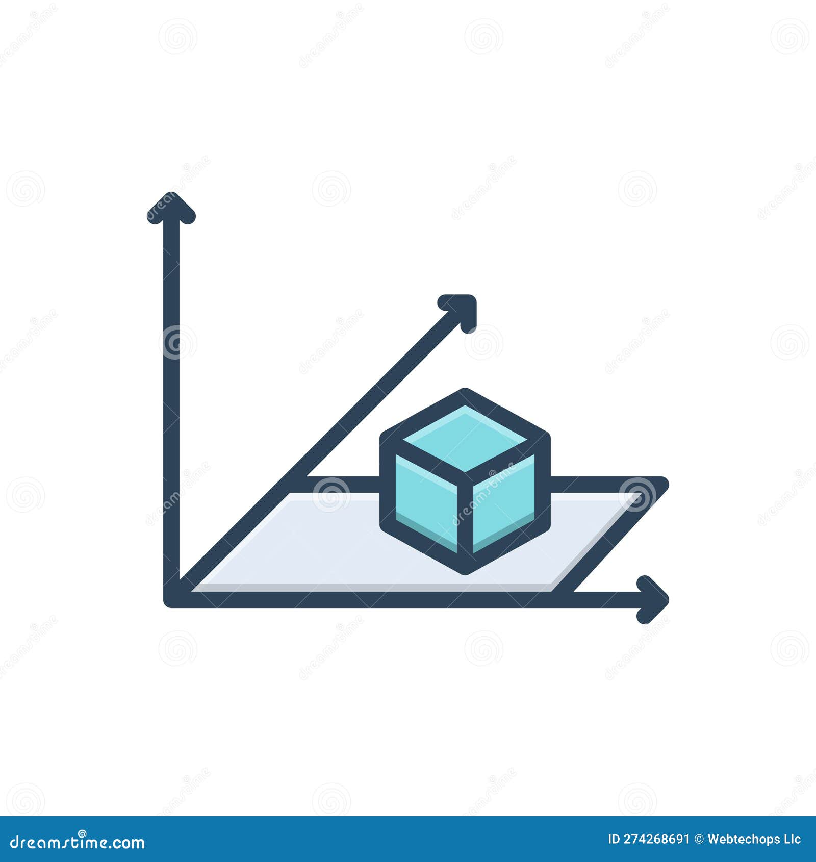 Color Illustration Icon for Axis, Modeling and Model Stock Illustration ...
