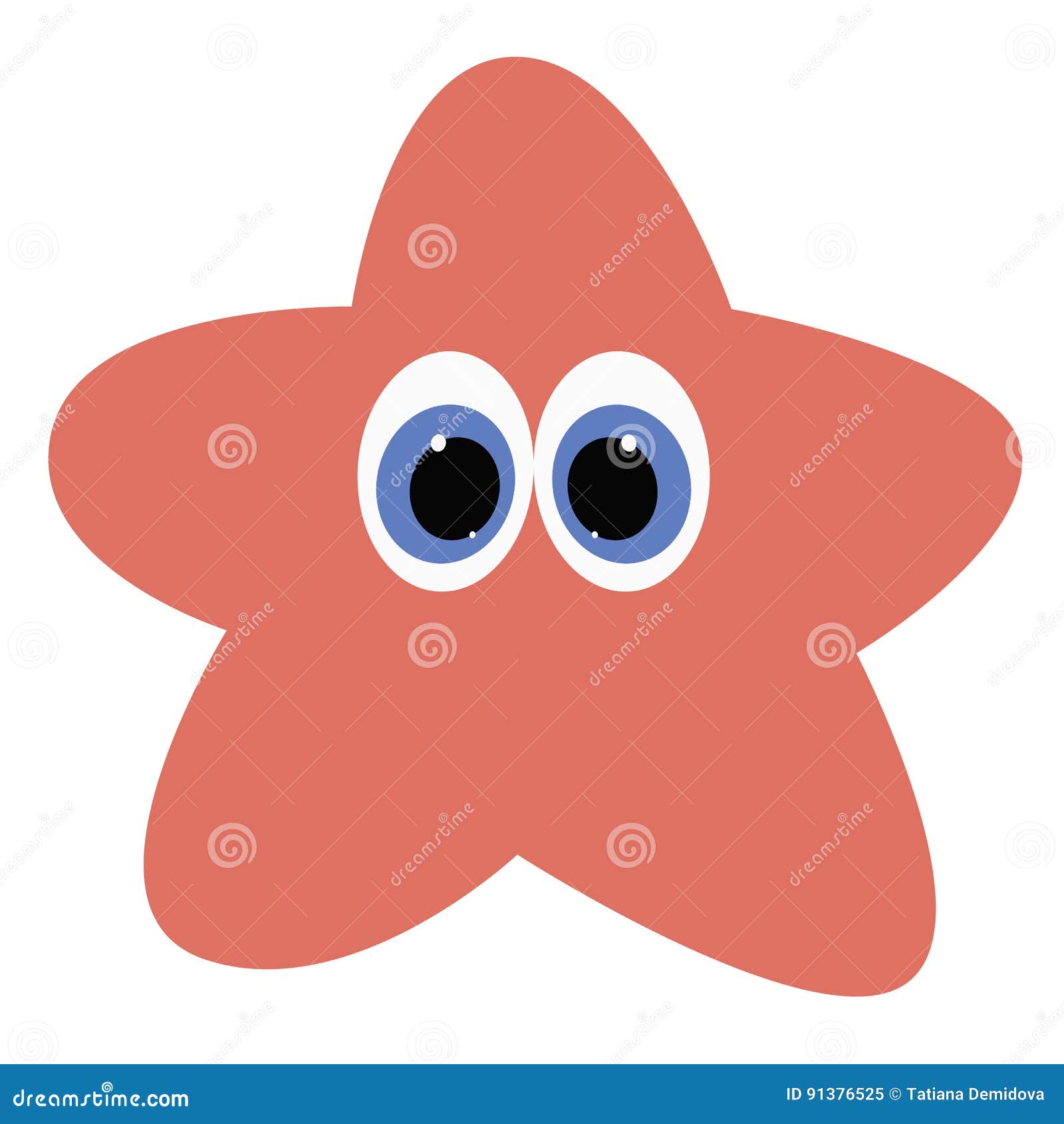 Icon Baby Starfish On A White Background. Cartoon Vector ...