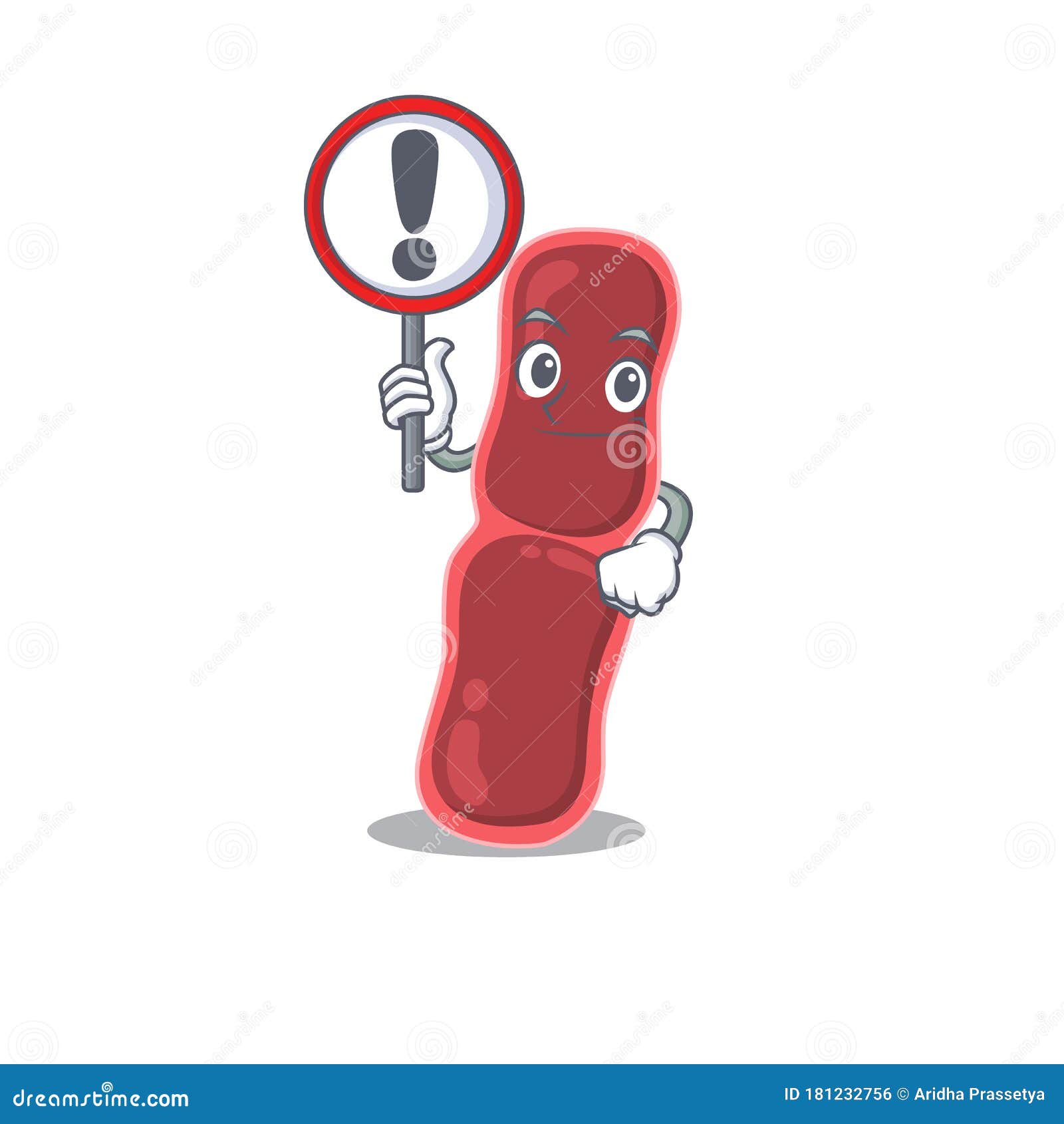 An Icon of Bacillus Bacteria Cartoon Design Style with a Sign Board ...