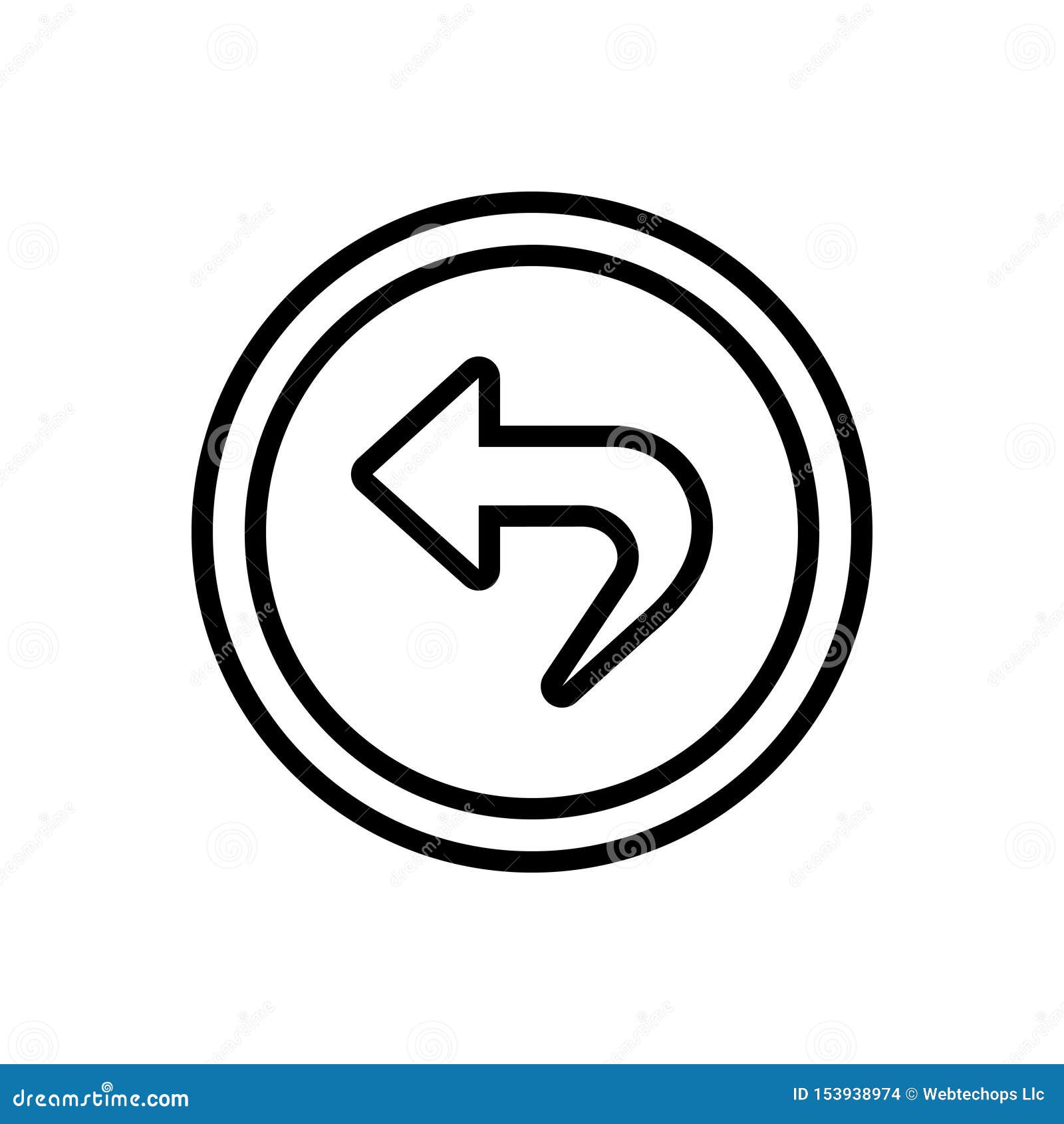 Black Line Icon for Back, Astern and Behindhand Stock Vector ...