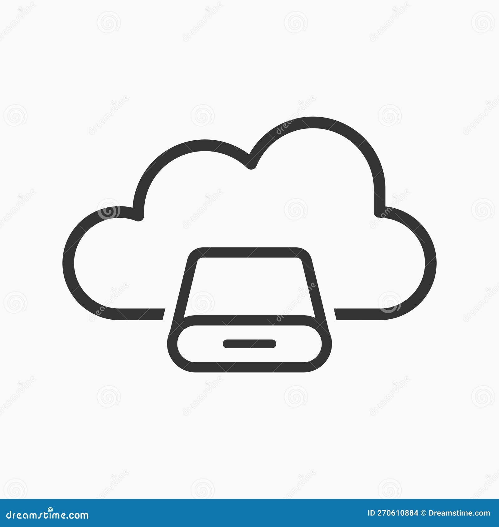 Simple Illustration Icon Backup Cloud Symbol with Hard Drive Disk ...