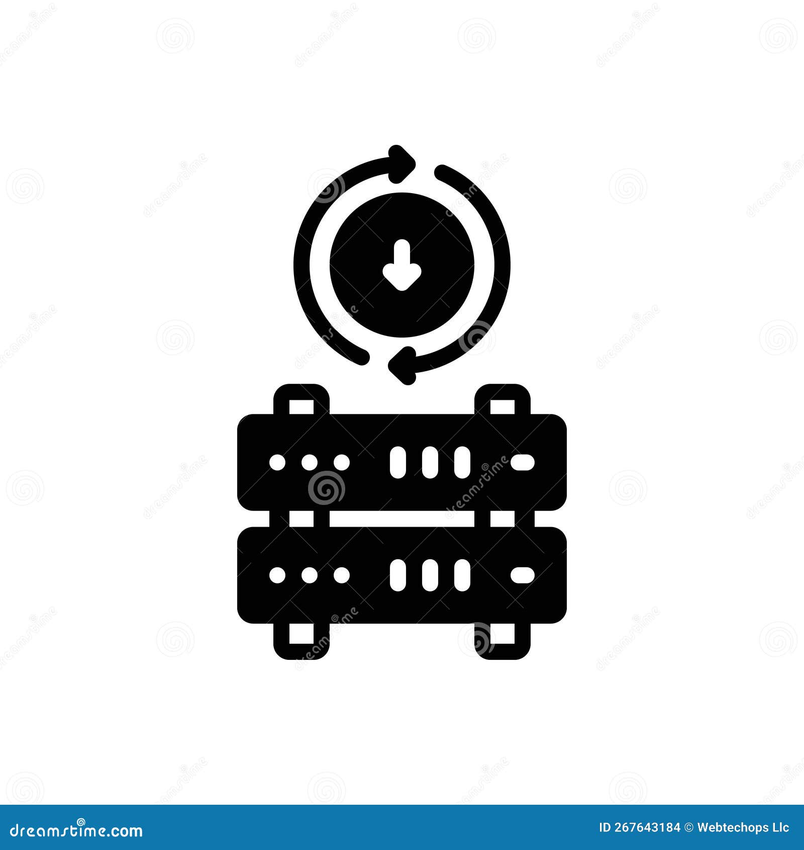 Black Solid Icon for Backup, Support and Resever Stock Illustration ...