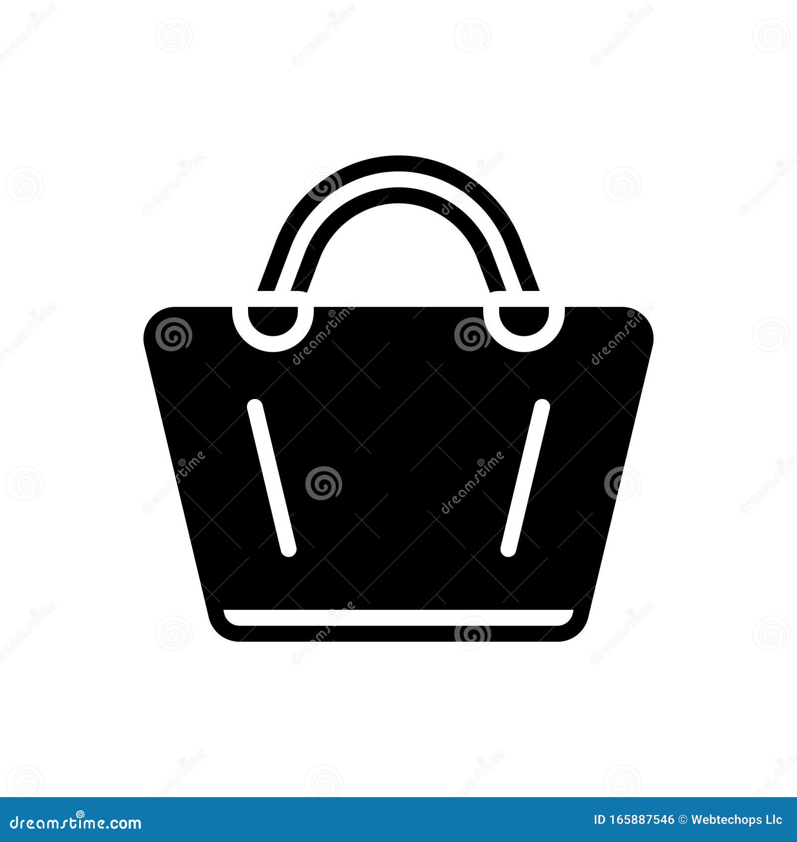 Black Solid Icon for Bag, Handbag and Ladies Stock Vector ...