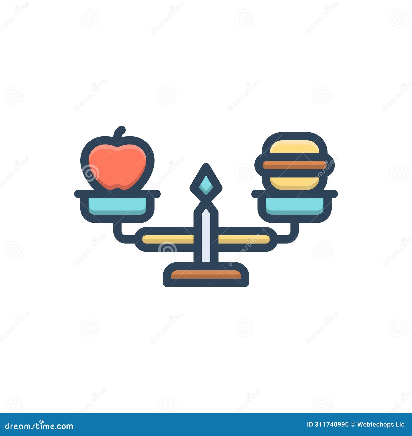 Color Illustration Icon for Balanced Diet, Balanced and Meal Stock ...