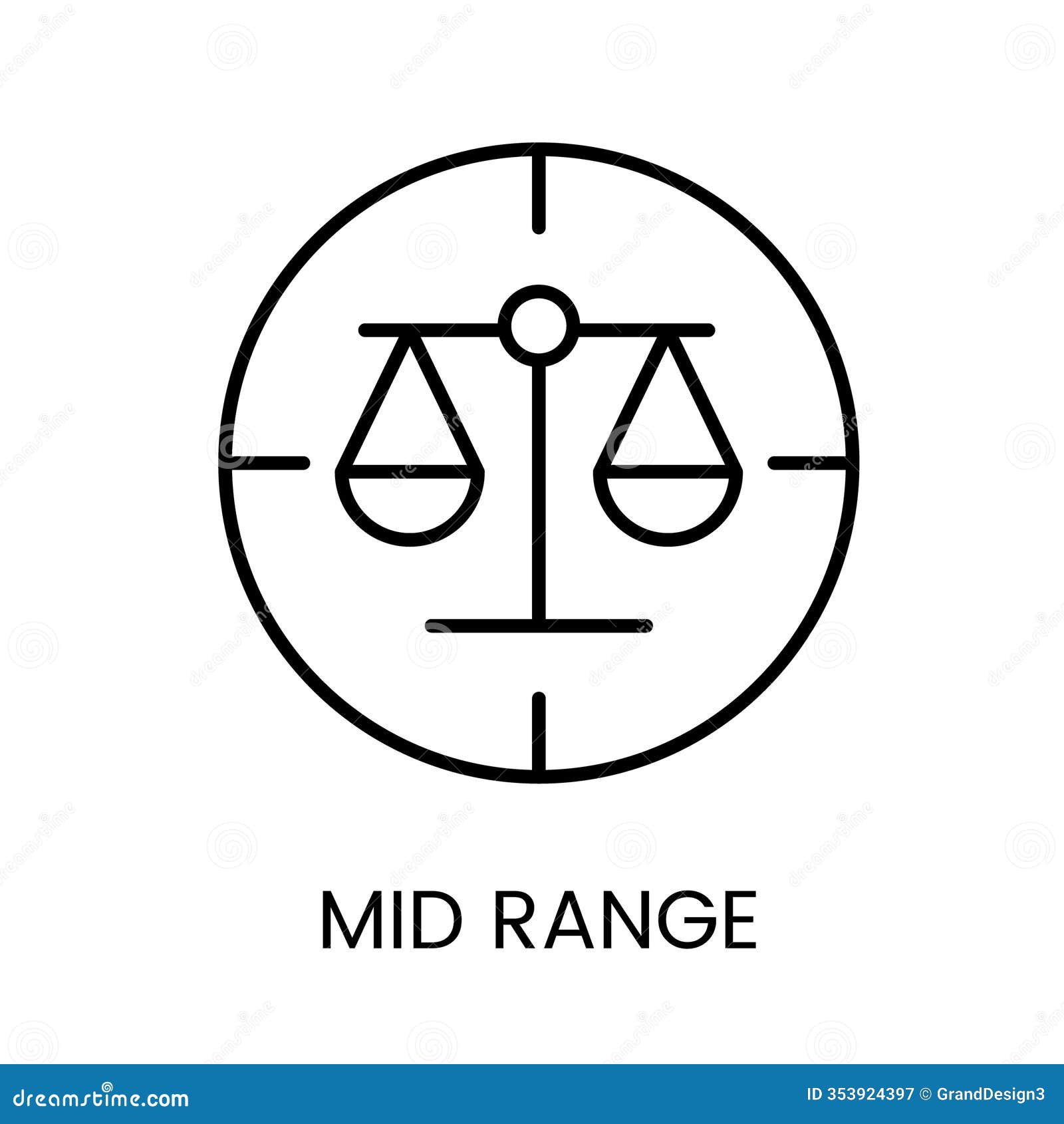 An Icon of Balanced Scales in a Circle in Vector, Symbolizing Fair ...