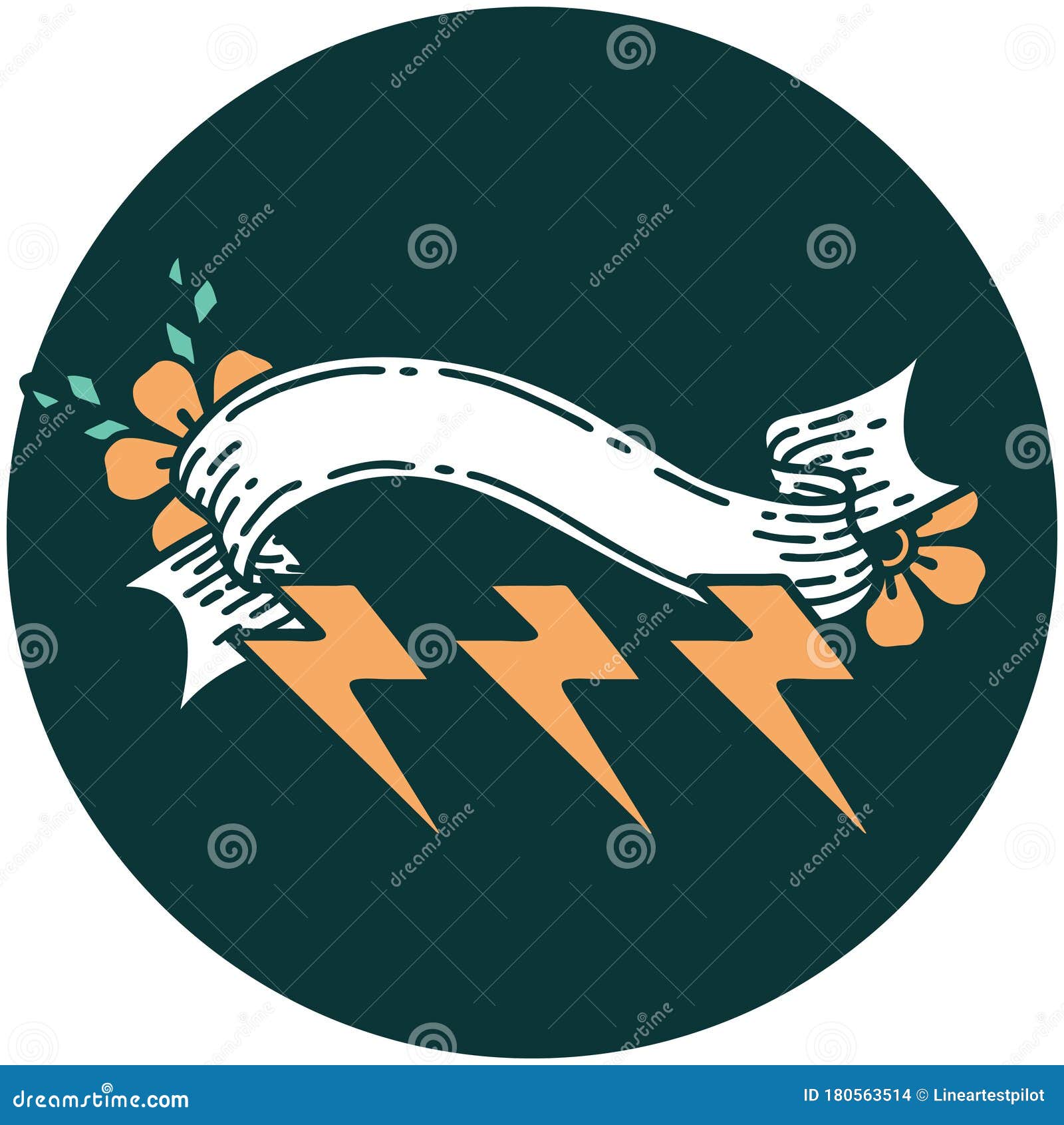 Icon with Banner of Lightning Bolts Stock Vector - Illustration of ...