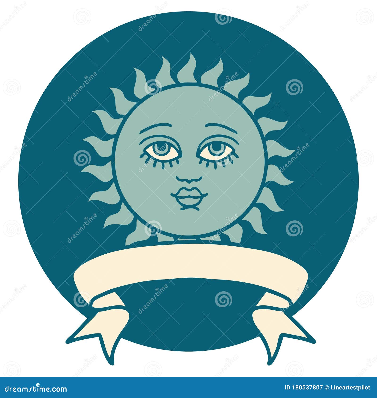 Icon with Banner of a Sun with Face Stock Vector - Illustration of ...