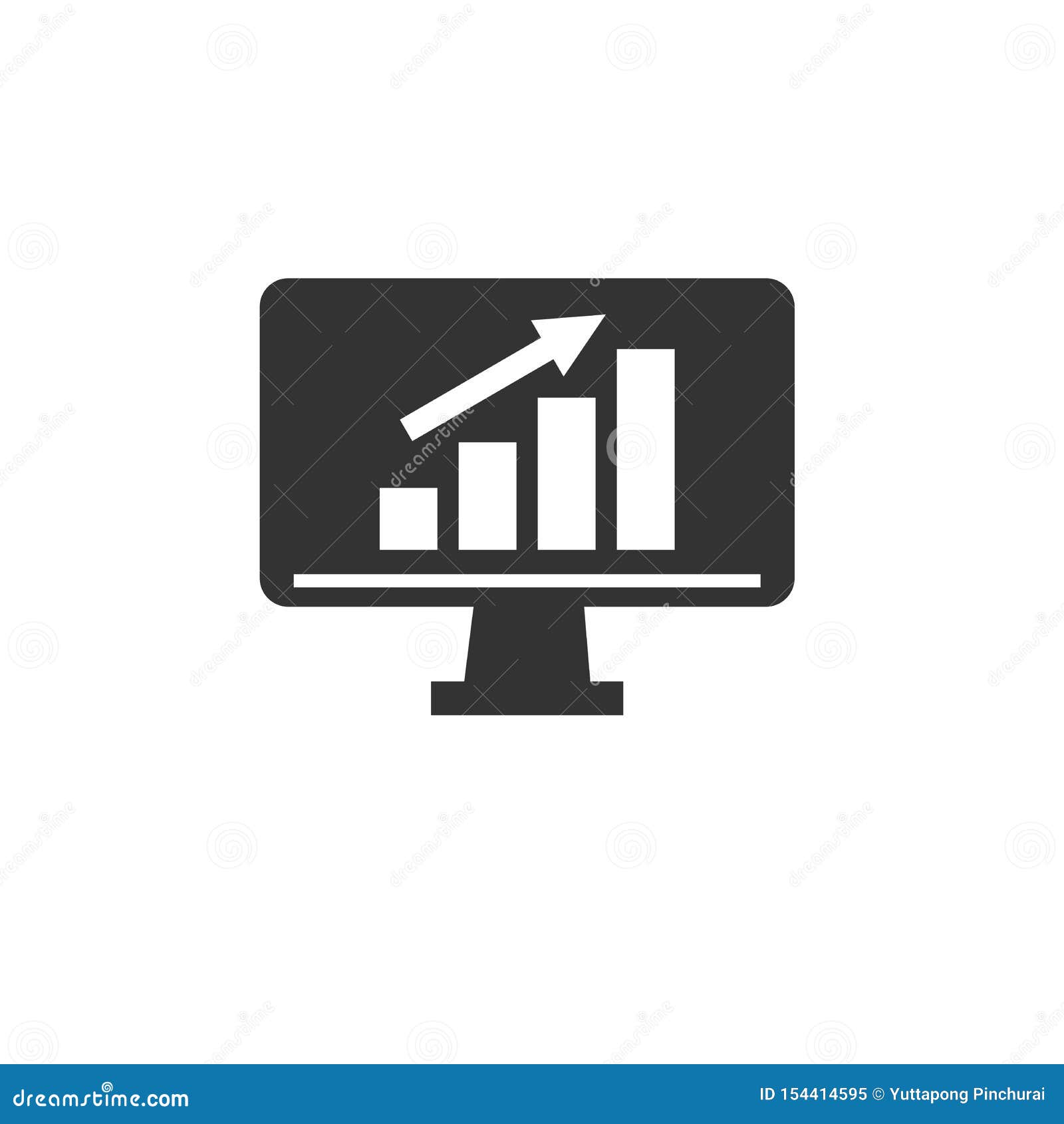 Icon Bar Chart in Computer. Illustration Isolated Sign Symbol Thin Line ...