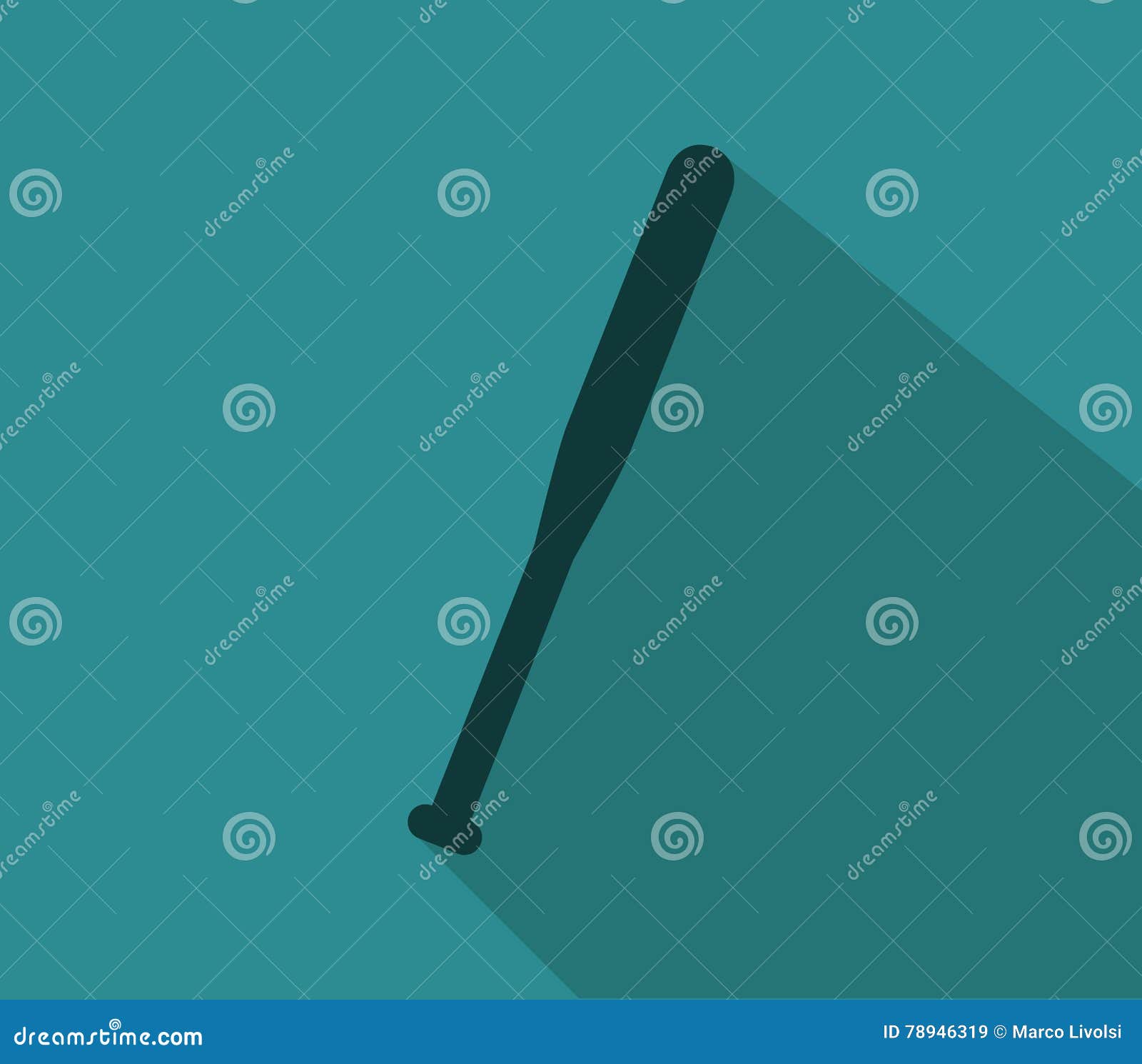 Icon Baseball Bat Illustrated Stock Illustration - Illustration of club ...