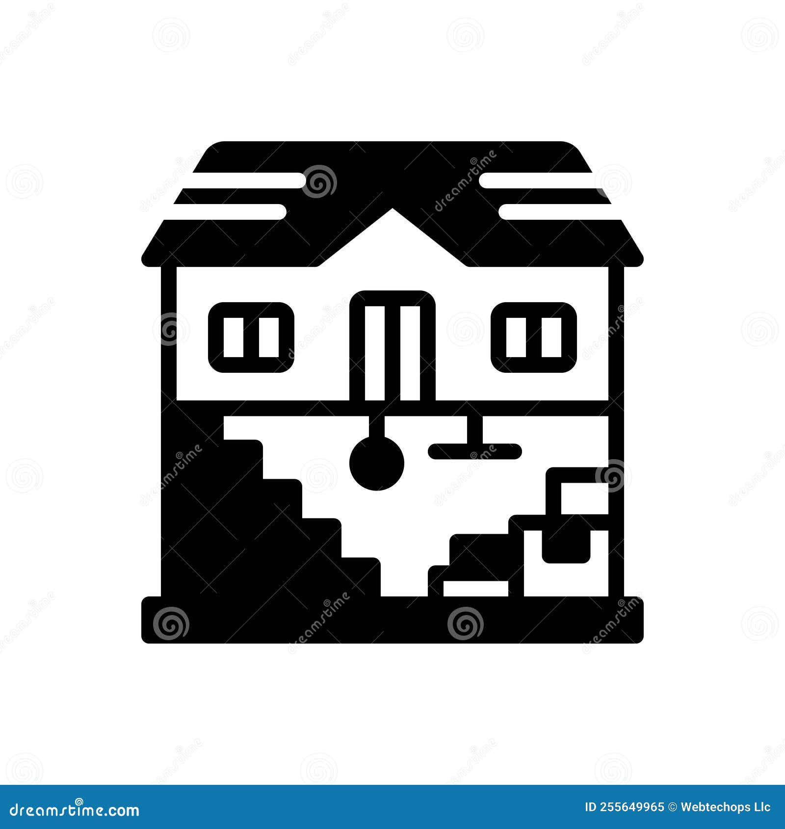 Black Solid Icon for Basement, Cellar and Underground Stock Vector ...