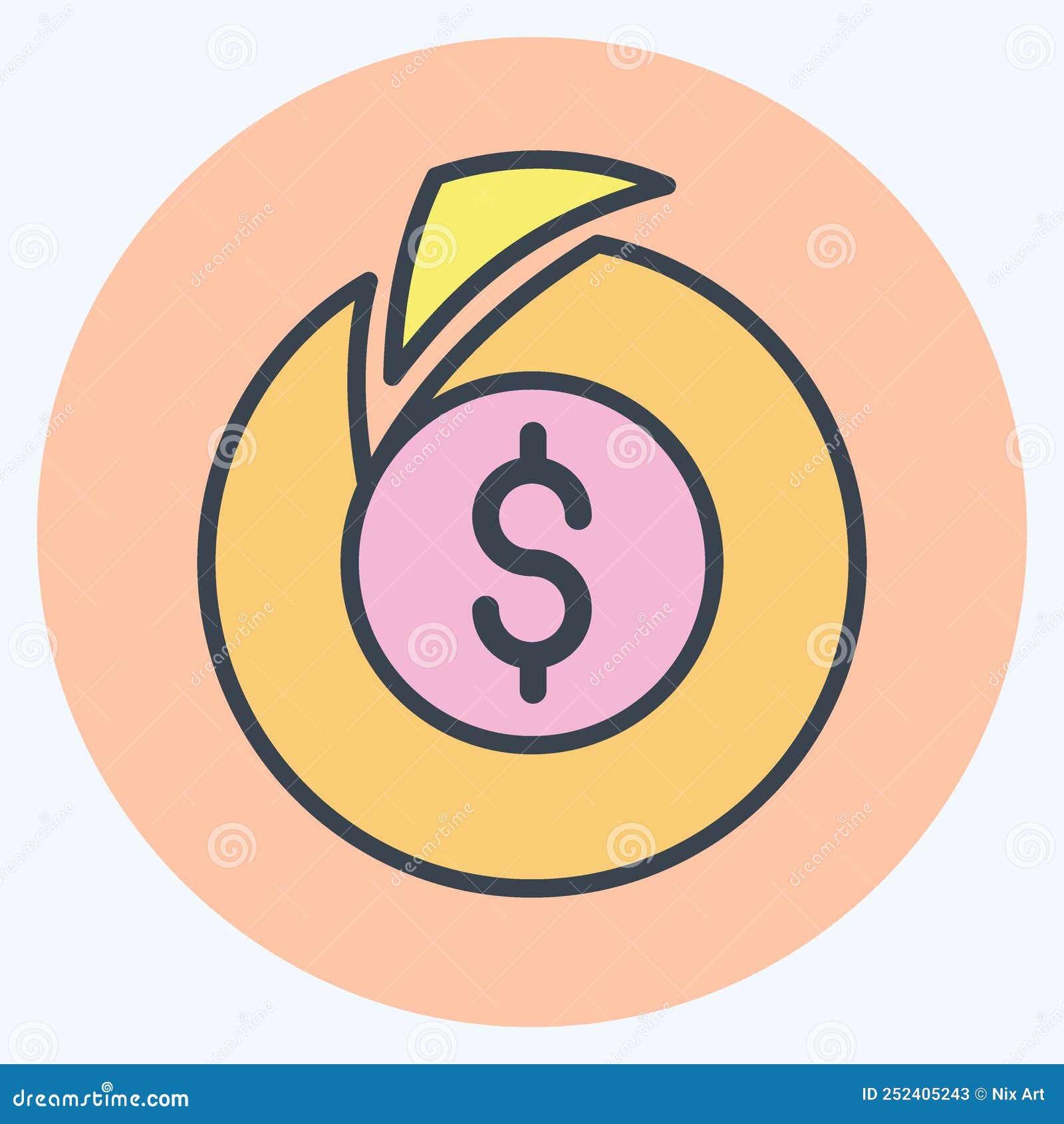 Icon Basic Income. Suitable for Education Symbol. Color Mate Style ...