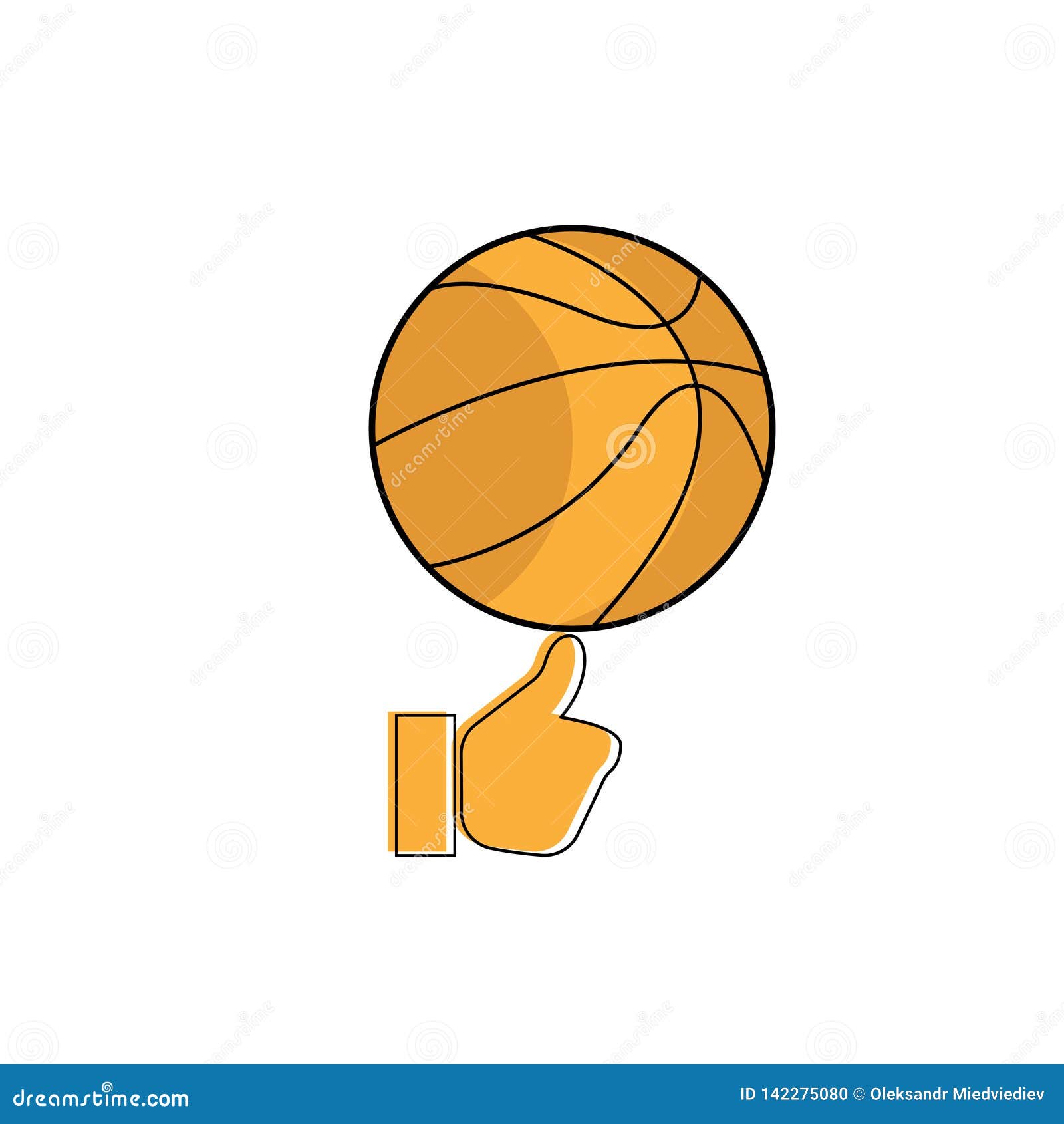 Icon Basketball on the Finger. Icon, Vector Illustration Stock Vector ...