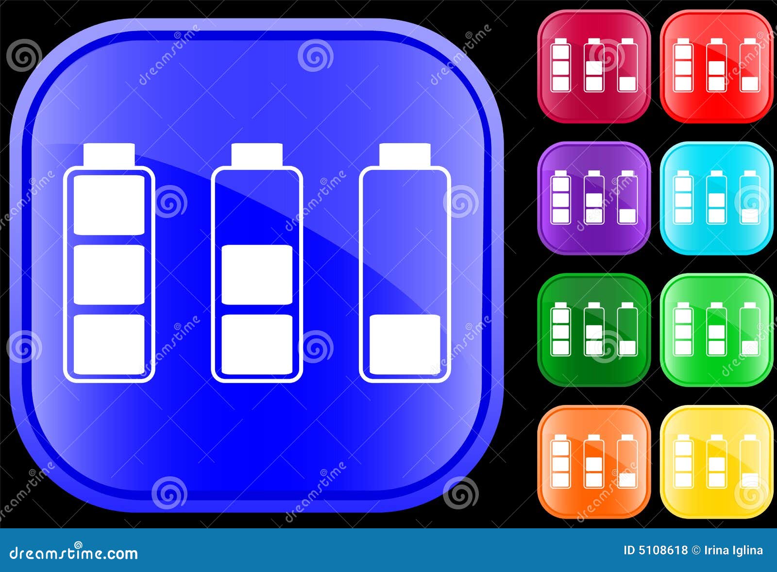 Icon of batteries stock vector. Illustration of icon, push - 5108618