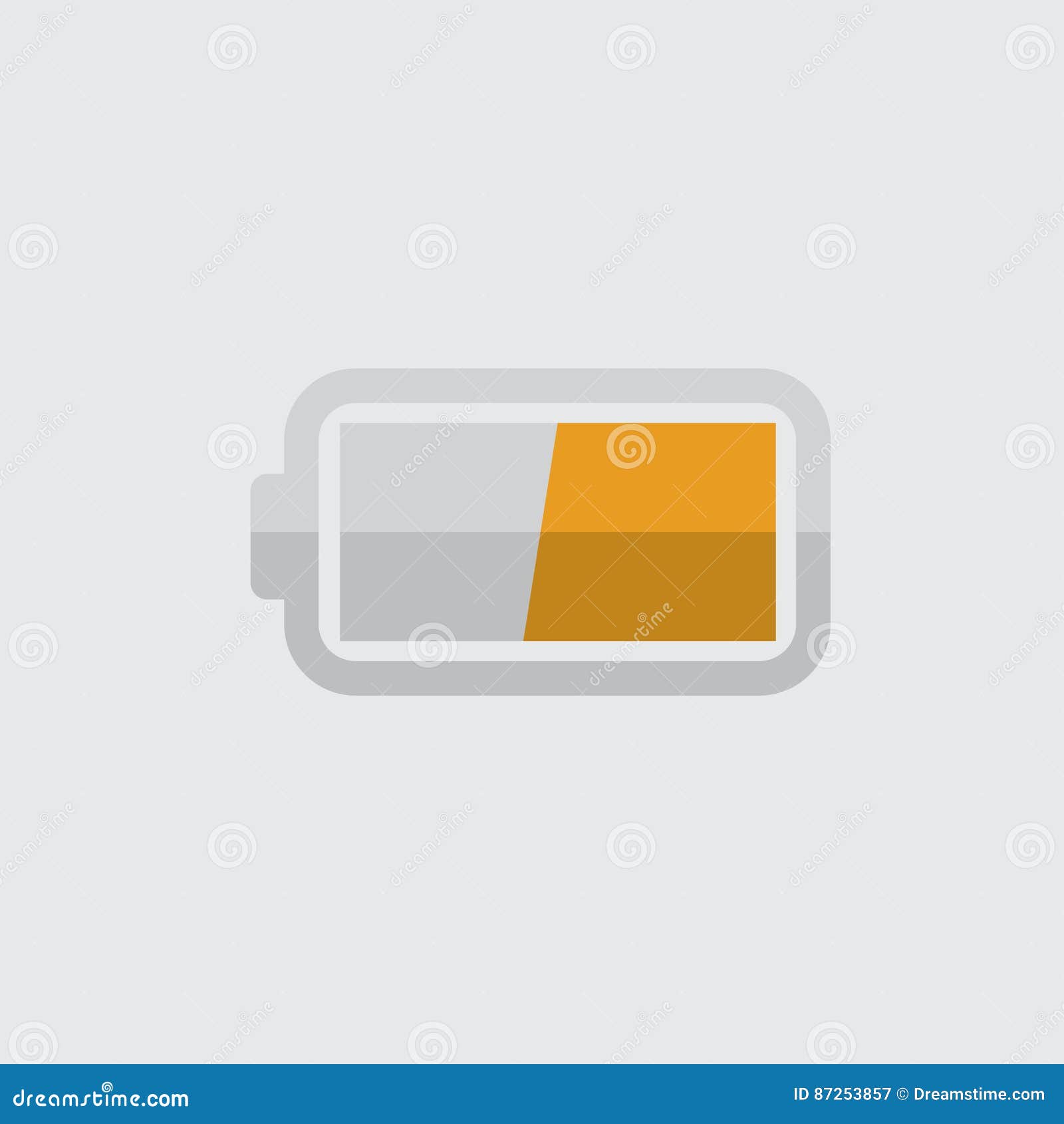 Icon battery half charged stock vector. Illustration of high - 87253857