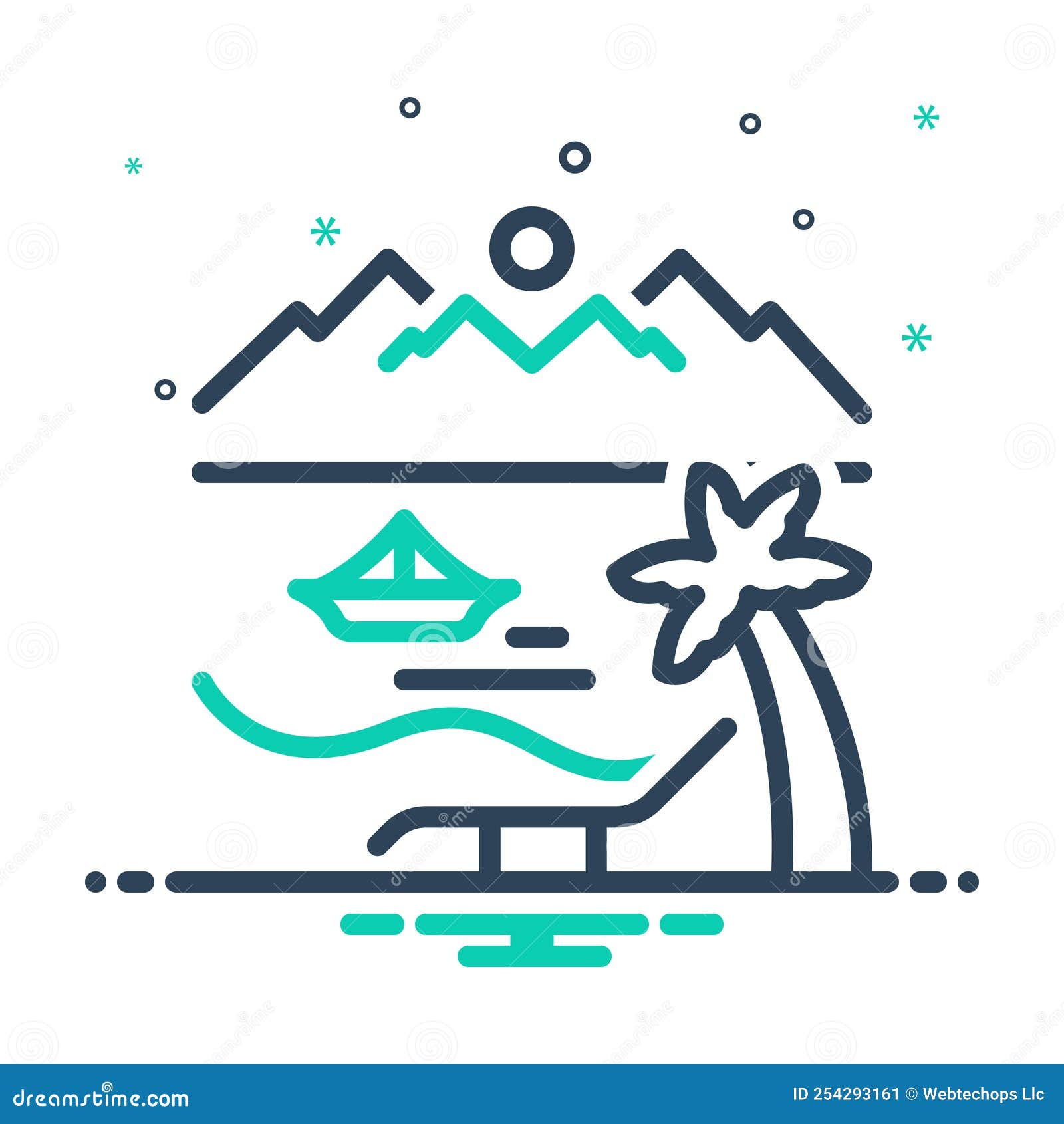 Mix Icon for Beaches, Coast and Shore Stock Illustration - Illustration ...