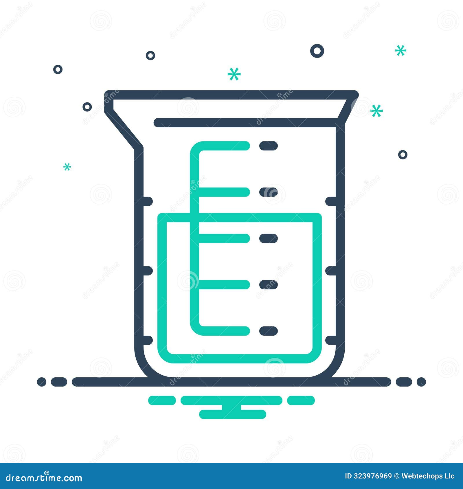 Mix Icon for Beaker, Laboratory and Capacity Stock Illustration ...