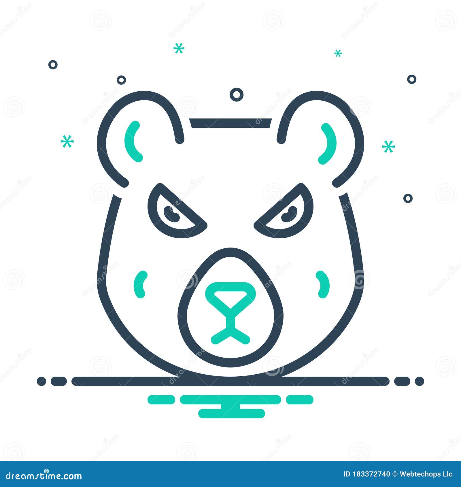 Mix Icon for Bear, Omnivores Animal and Grizzly Stock Vector ...