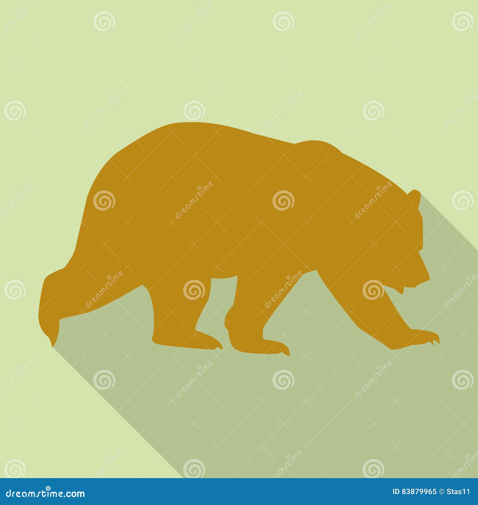 Icon Bear in Orange Color in a Flat Design. Vector Illustration Stock ...