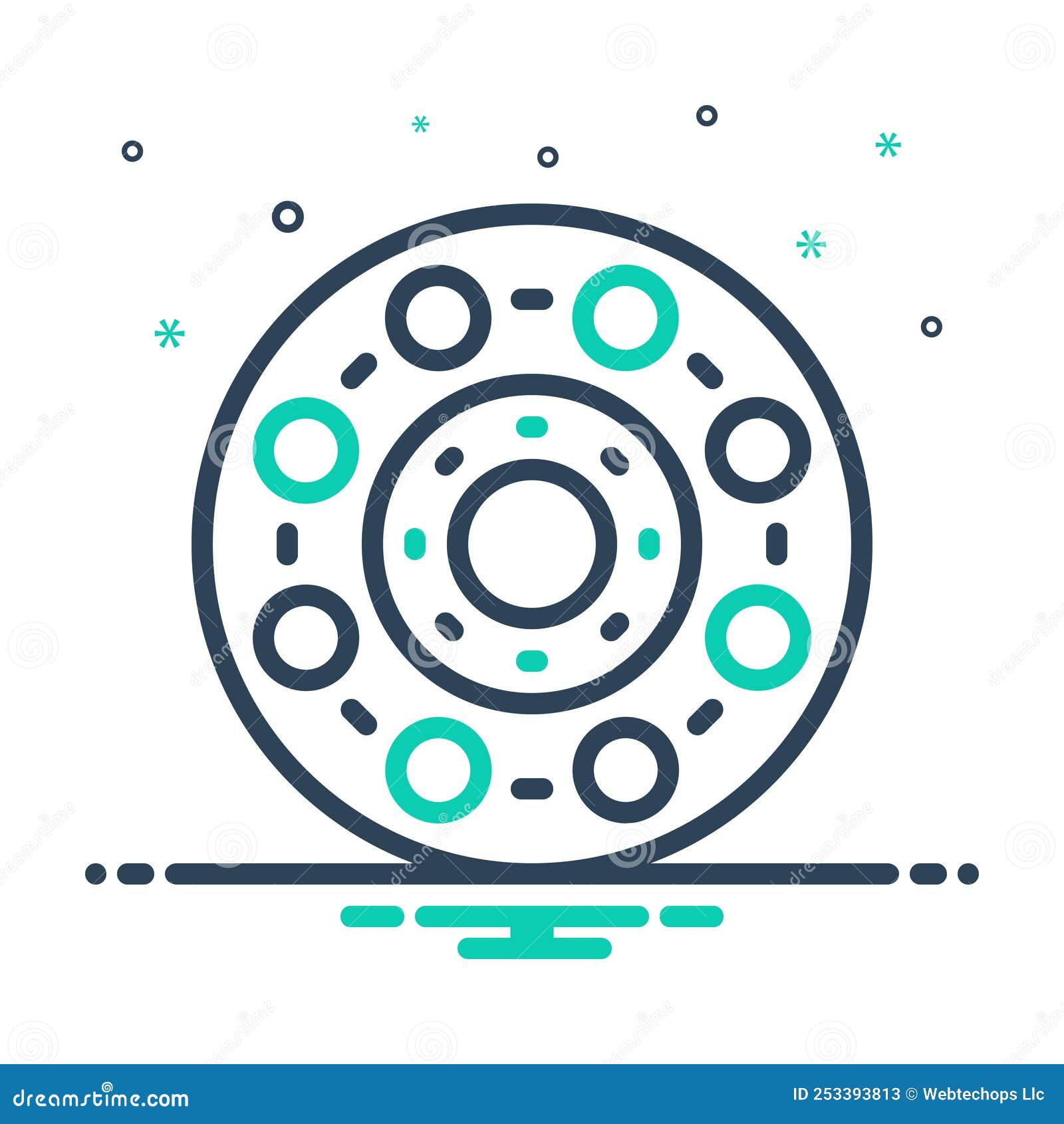 Mix Icon for Bearing, Ball and Wheel Stock Illustration - Illustration ...