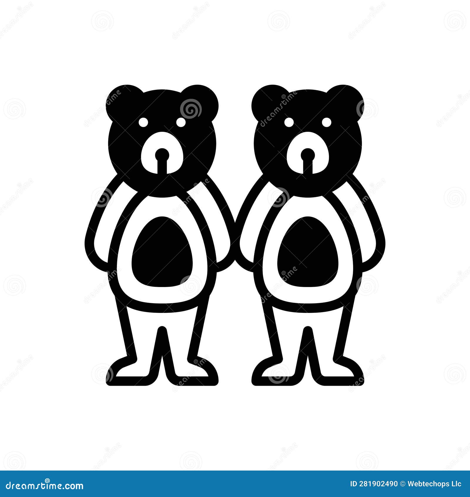 Black Solid Icon for Bears, Teddy Bear and Gift Stock Illustration ...