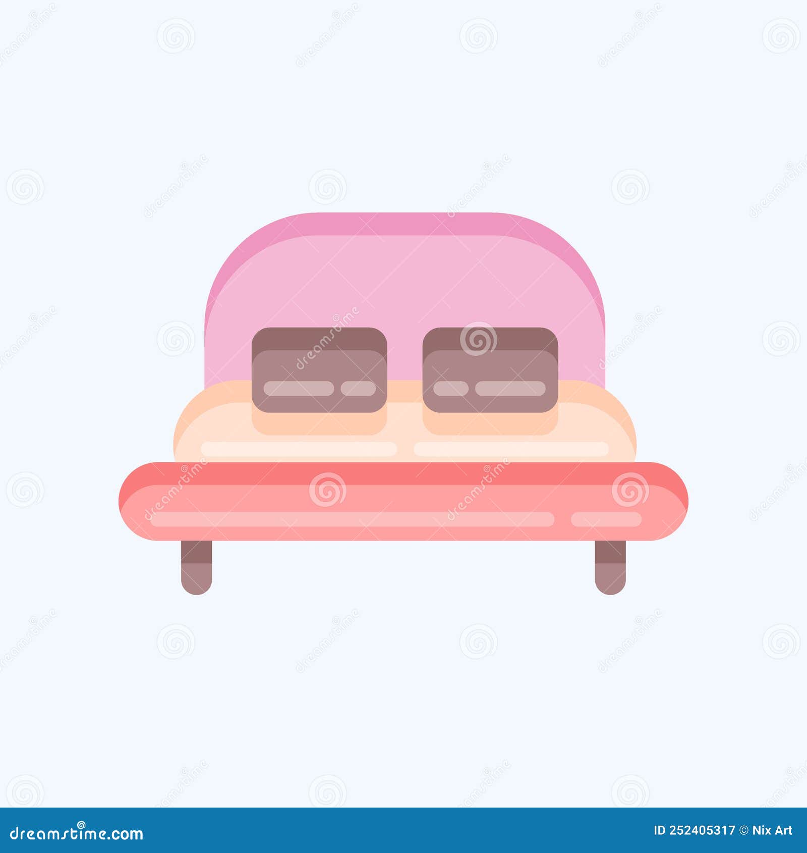 Icon Bed. Suitable for Kids Symbol. Flat Style. Simple Design Editable ...