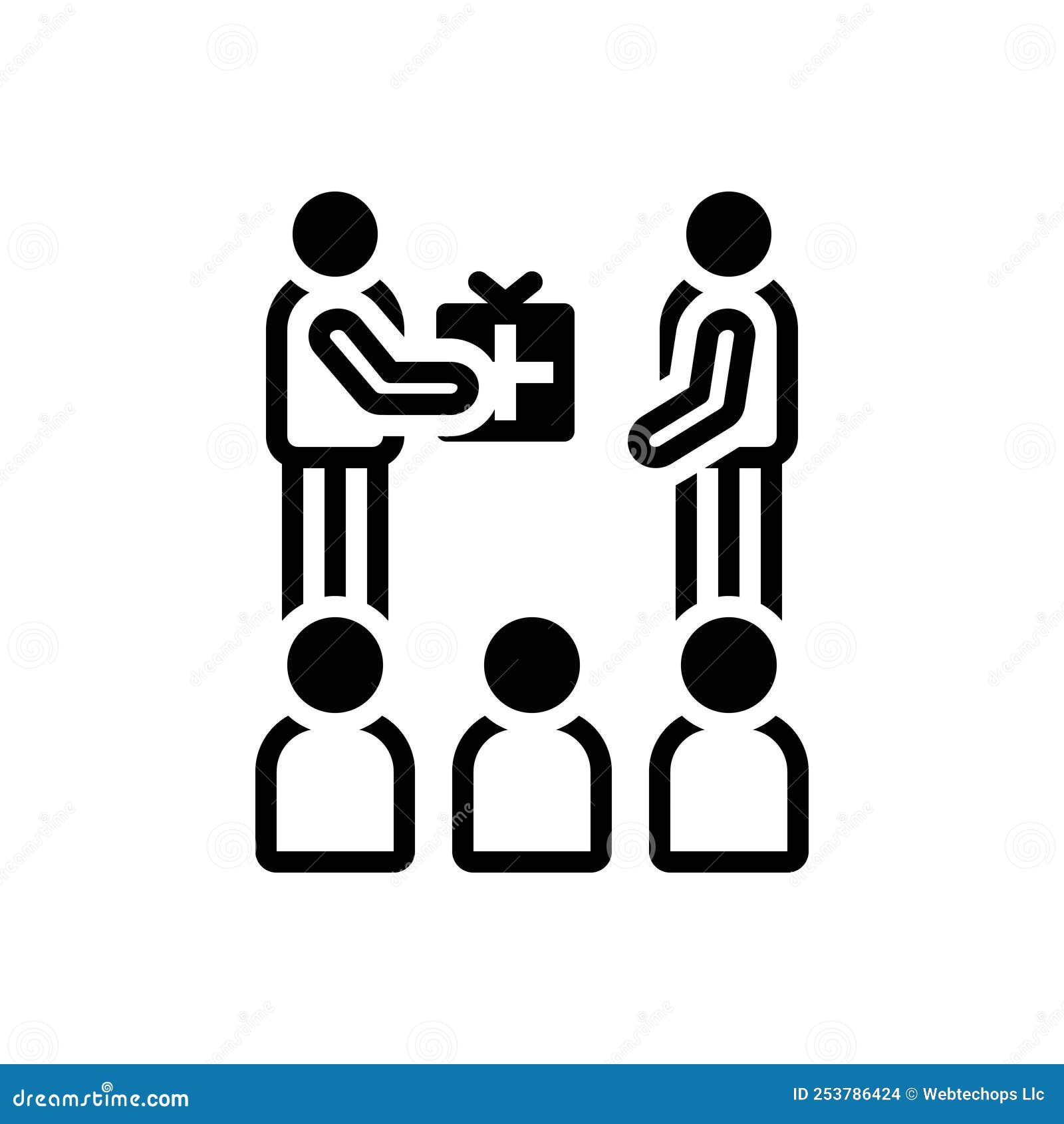 Black Solid Icon for Behalf, Favor and Contribution Stock Illustration ...