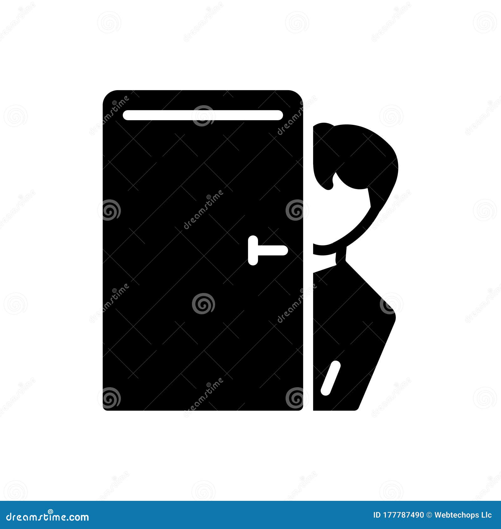 Black Solid Icon for Behind, Peep and Glimpse Stock Vector ...