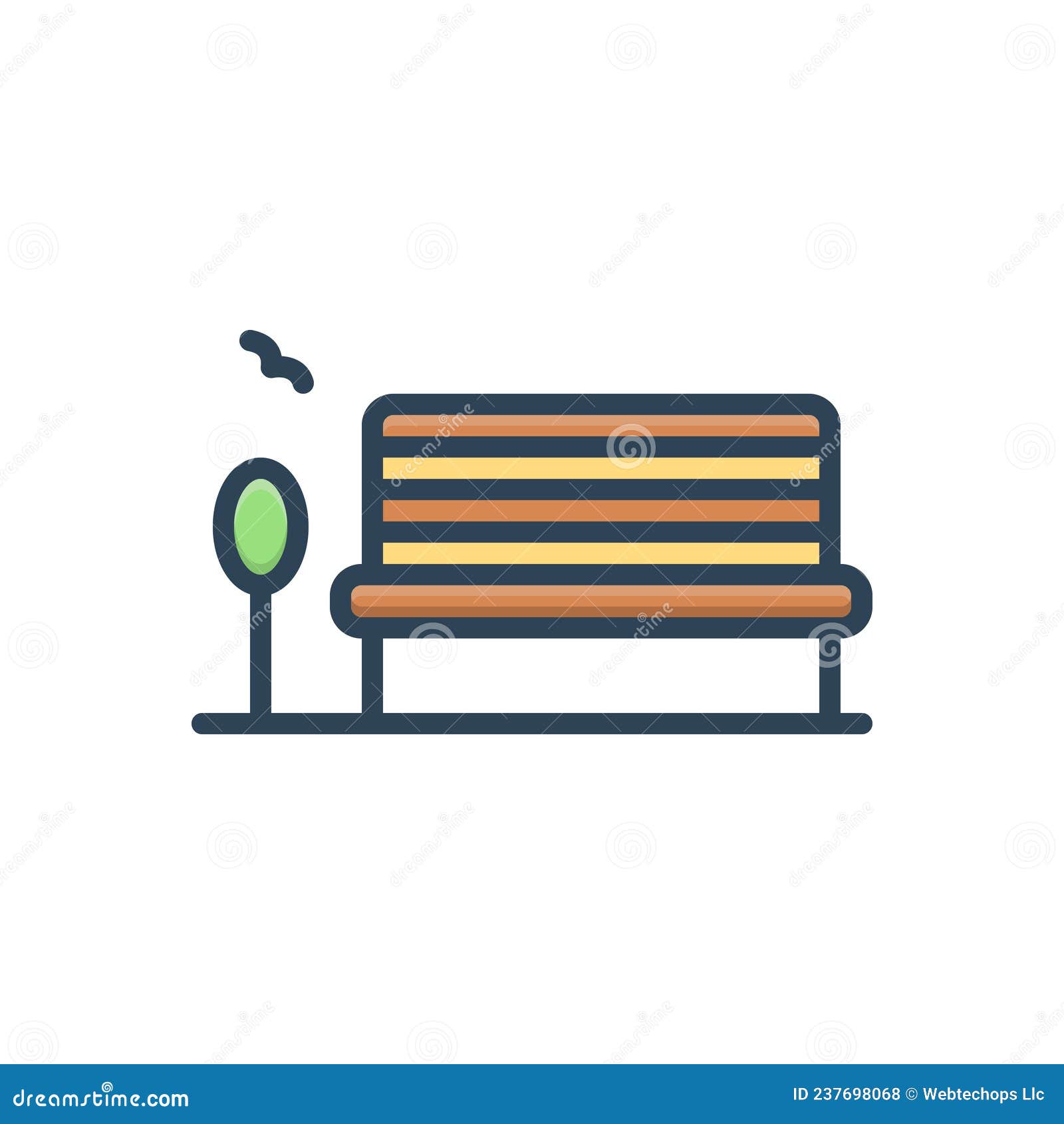 Color Illustration Icon for Bench, Seat and Street Bench Stock ...