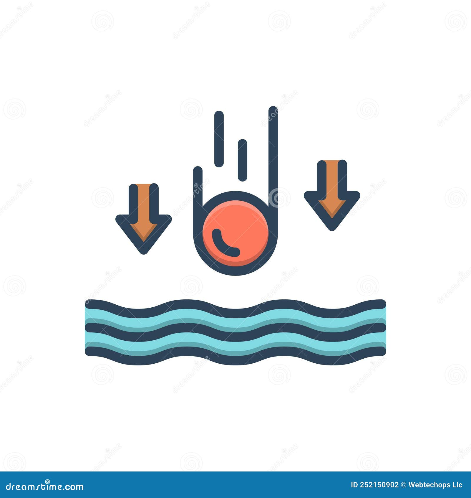 Color Illustration Icon for Beneath, Down and Below Stock Vector ...