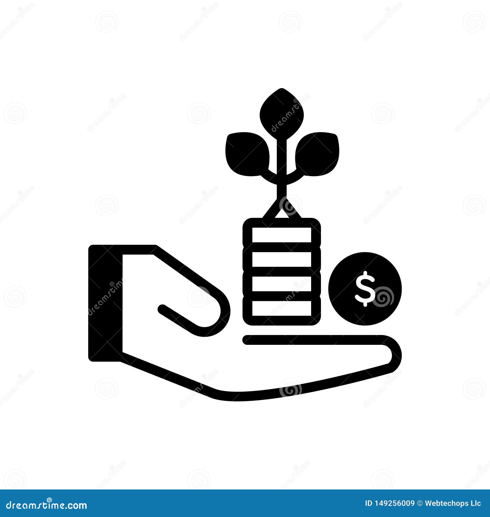 Black Solid Icon for Benefit, Advantage and Profit Stock Vector ...