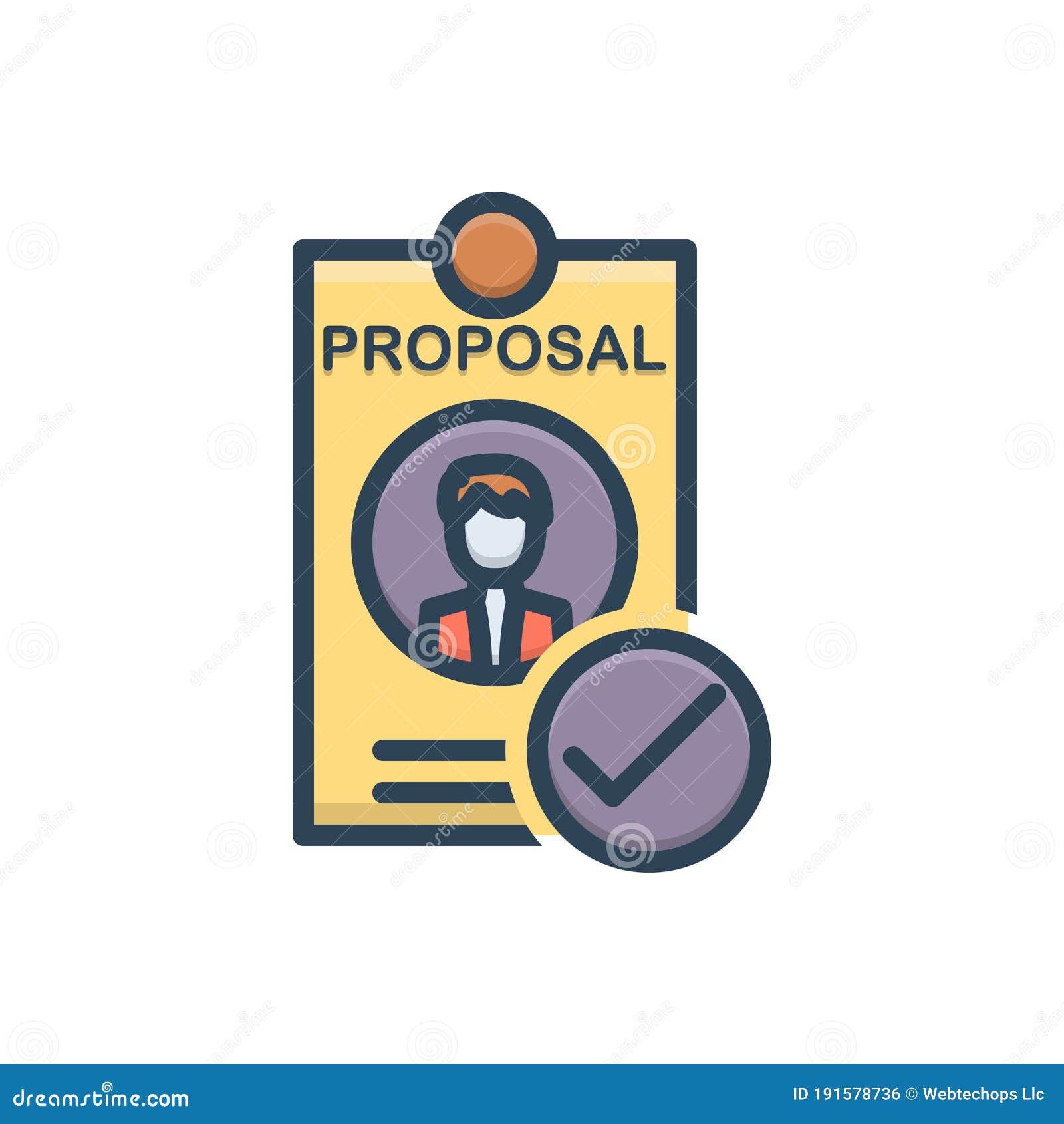 Color Illustration Icon for Best Proposal, Motion and Proposal Stock ...