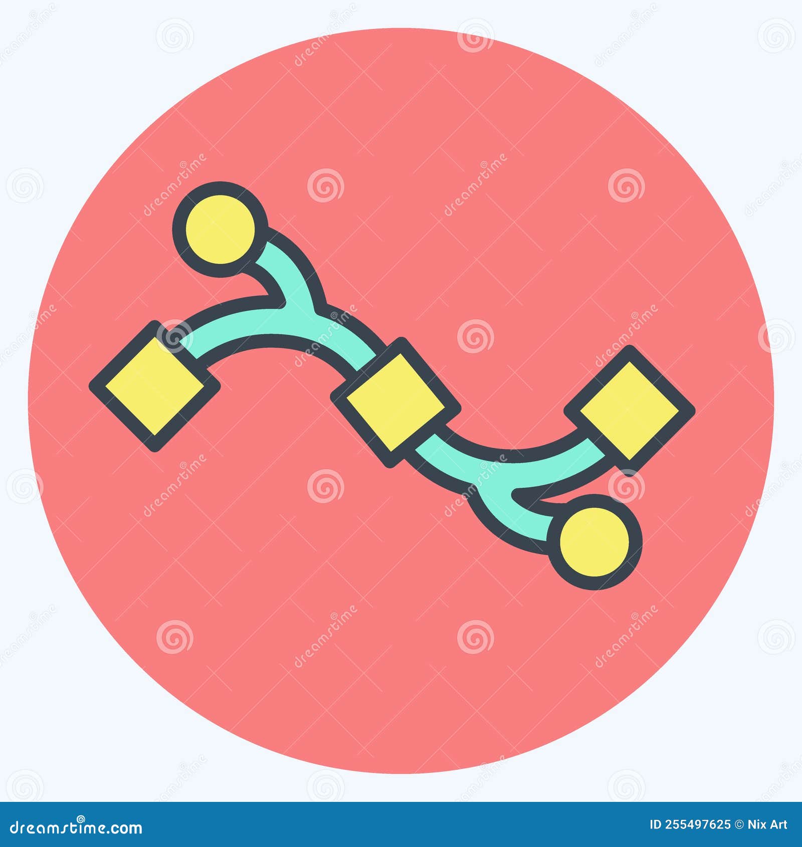 Icon Bezier Curve Related To Graphic Design Tools Symbol Color Mate Style Simple Design