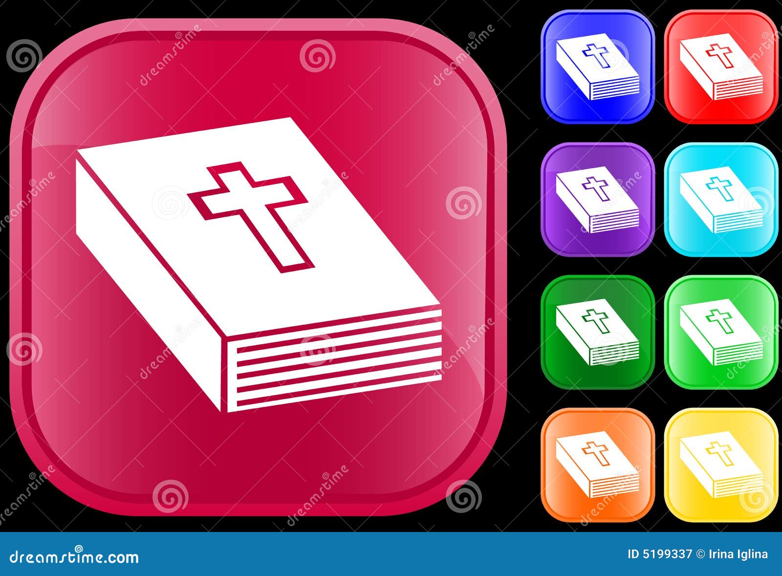 Icon of bible stock vector. Illustration of book, buttons - 5199337