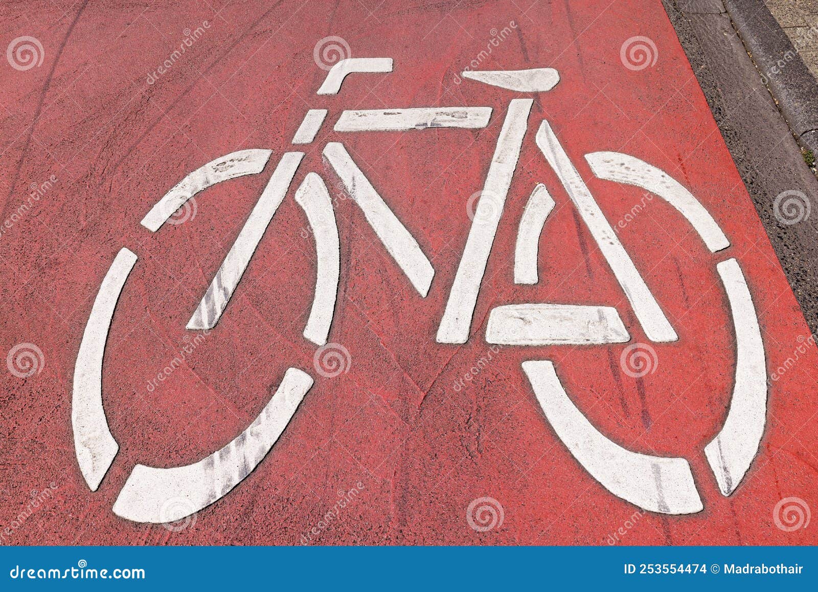 Icon of a Bicycle on a Cycle Track on the Street Stock Photo - Image of ...