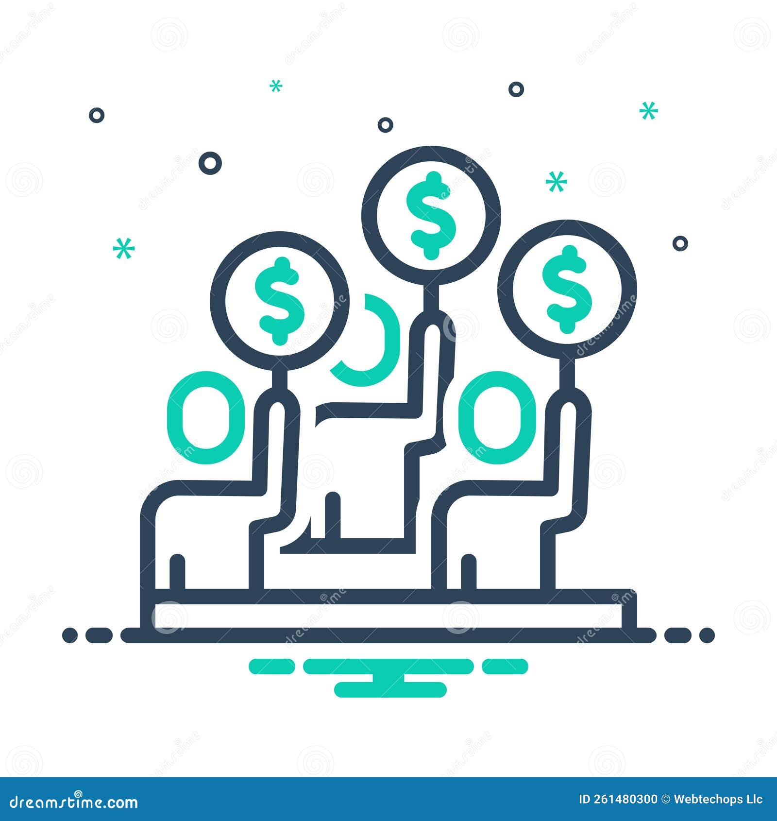 Mix Icon for Bidding, Auction and Valuable Stock Vector - Illustration ...