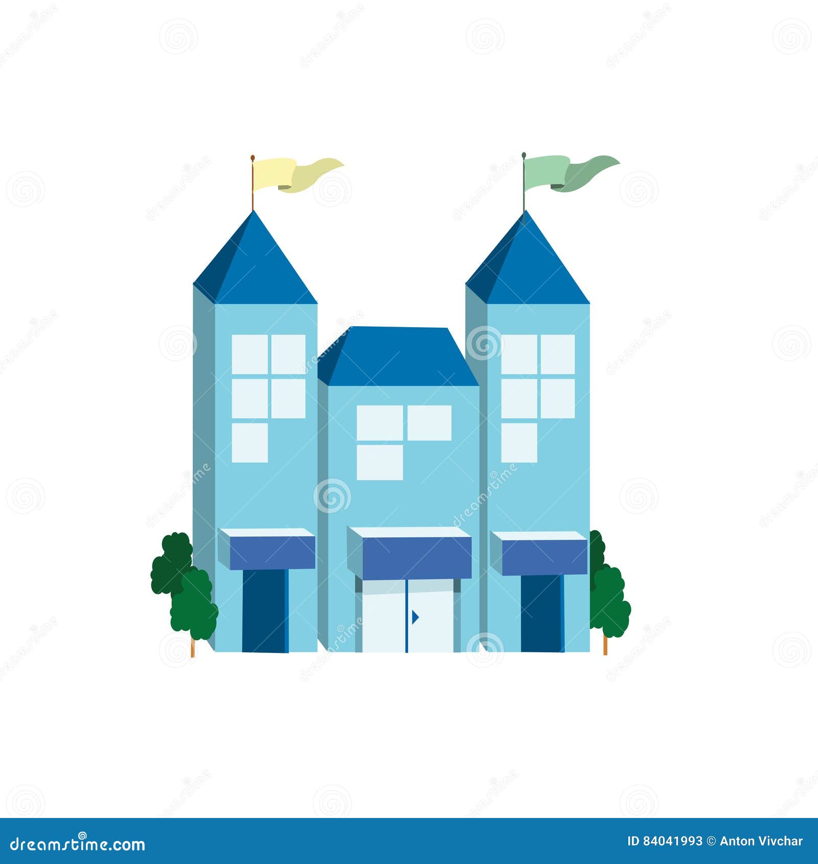 Icon big blue building stock illustration. Illustration of building ...