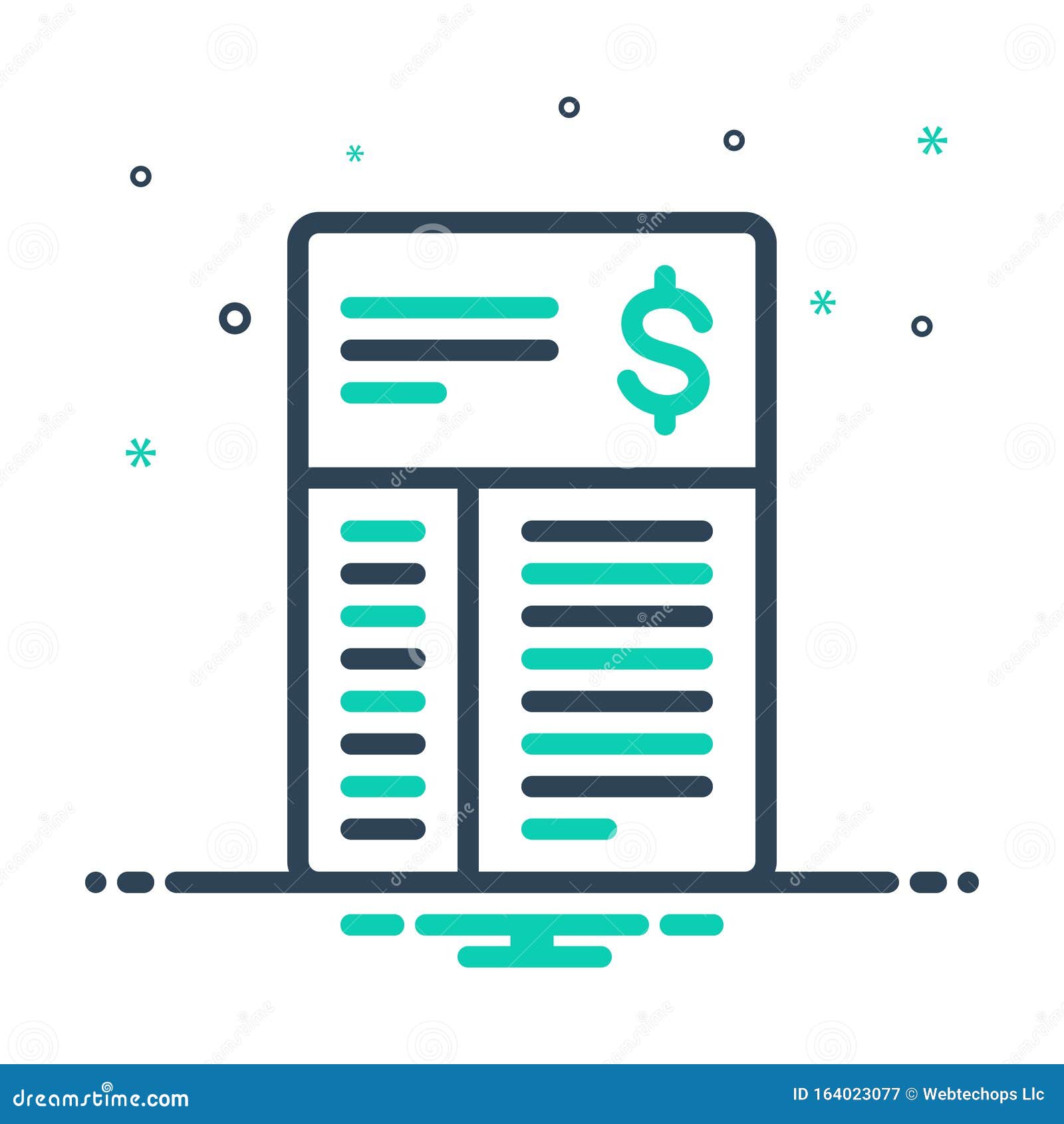 Mix Icon for Bill, Document and Sheet Stock Vector - Illustration of ...