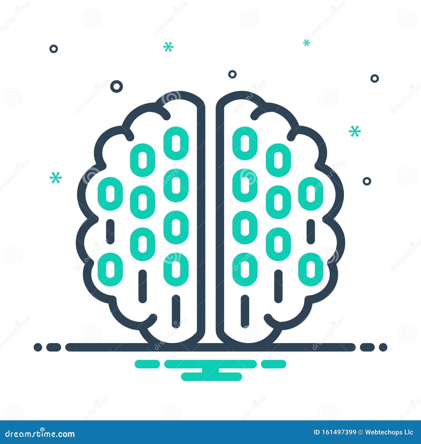 Mix Icon for Binary Mind, Processor and Brain Stock Vector - Illustration of icon, chip: 161497399