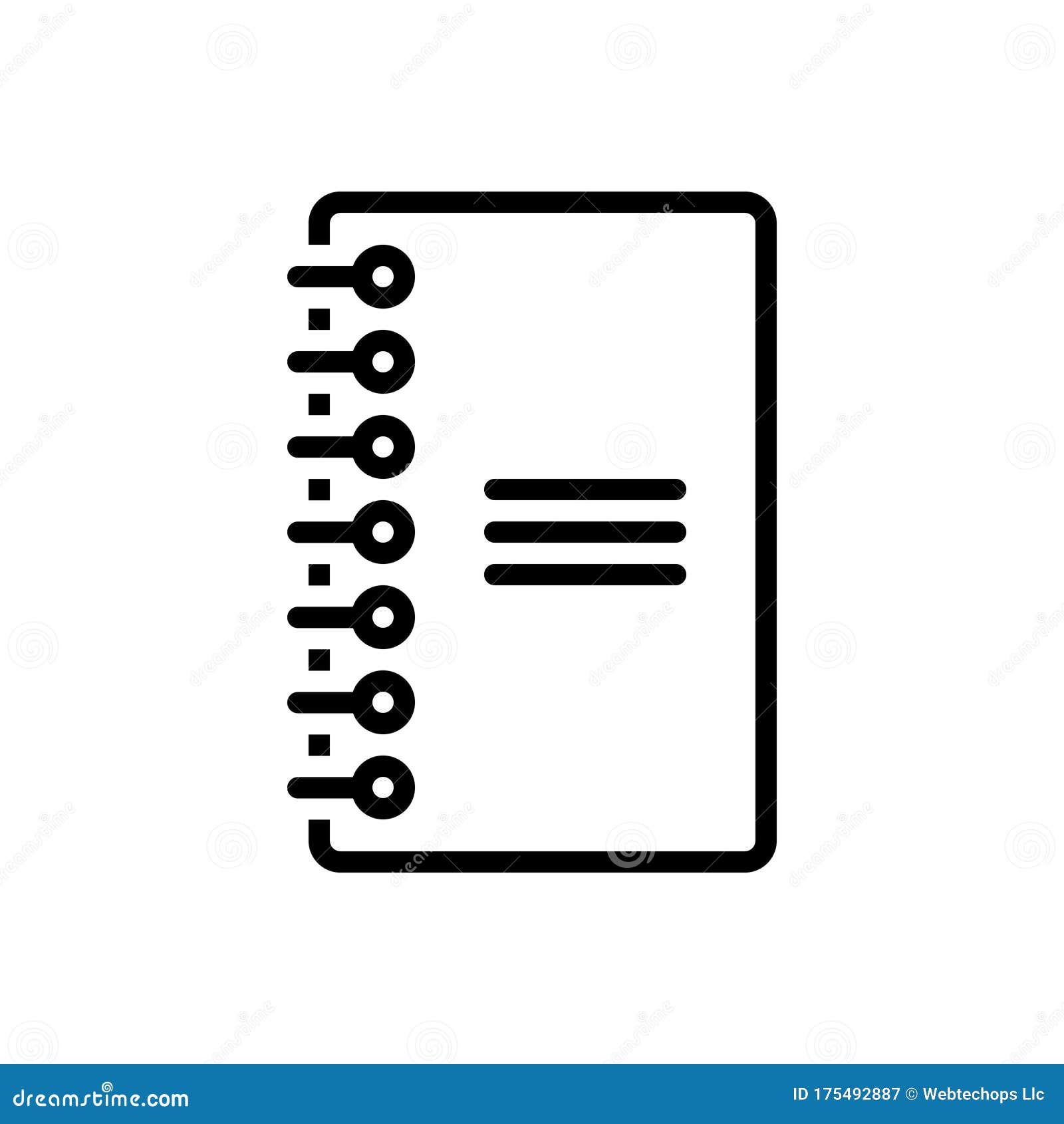 Black Line Icon for Bind, Book and Binder Stock Vector - Illustration ...