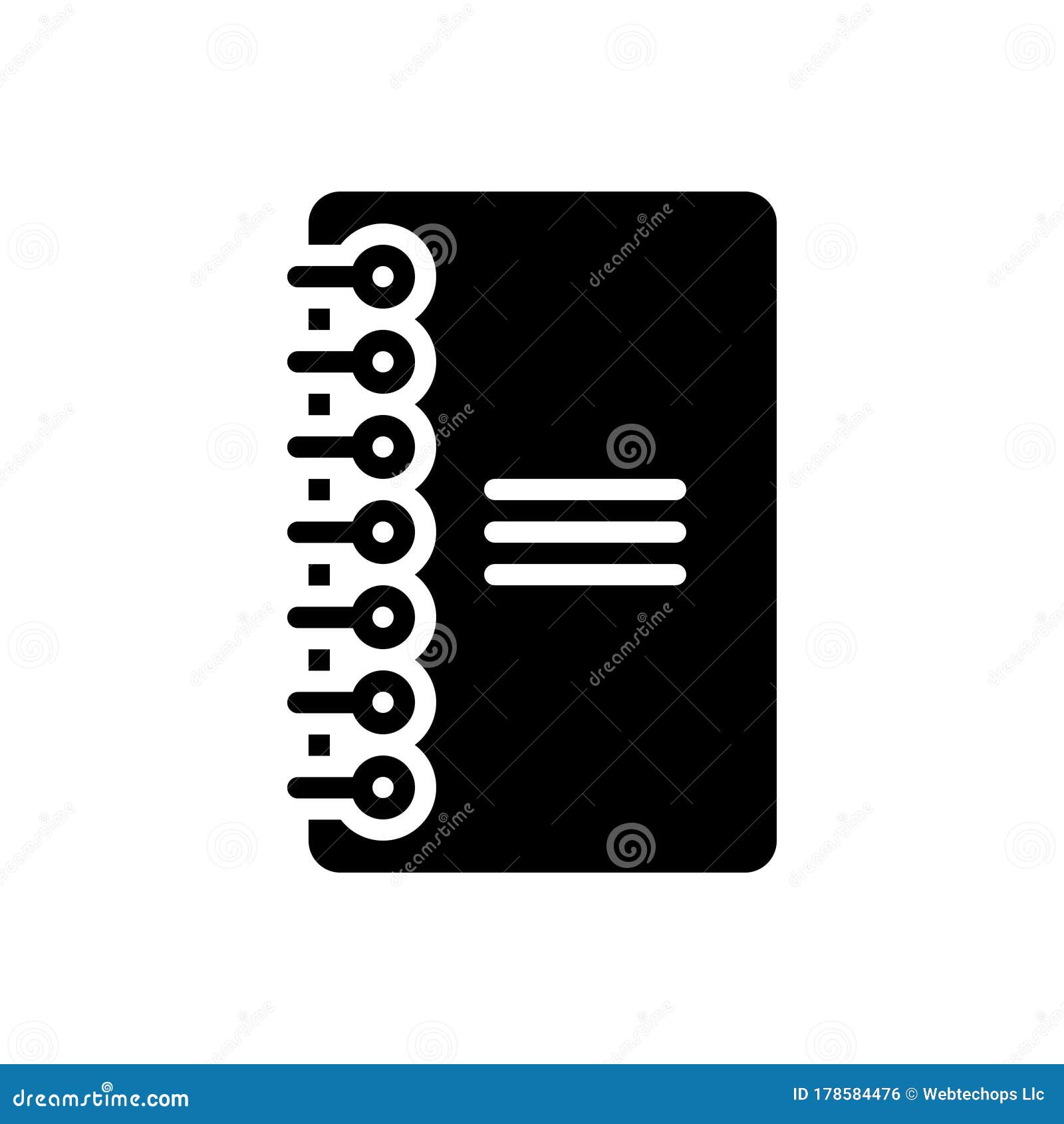Black Solid Icon for Bind, Book and Binder Stock Illustration ...