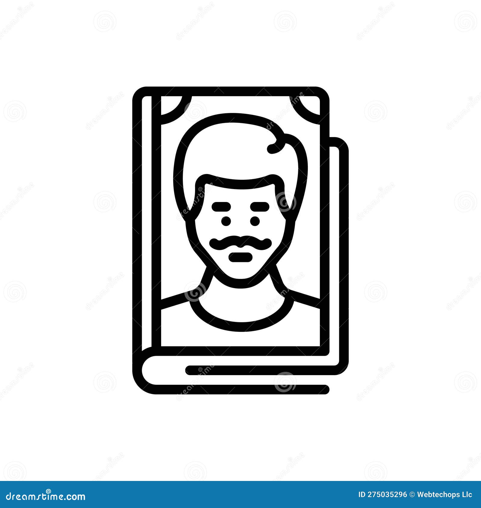 Black Line Icon for Biography, Autobiography and Diary Stock Vector ...