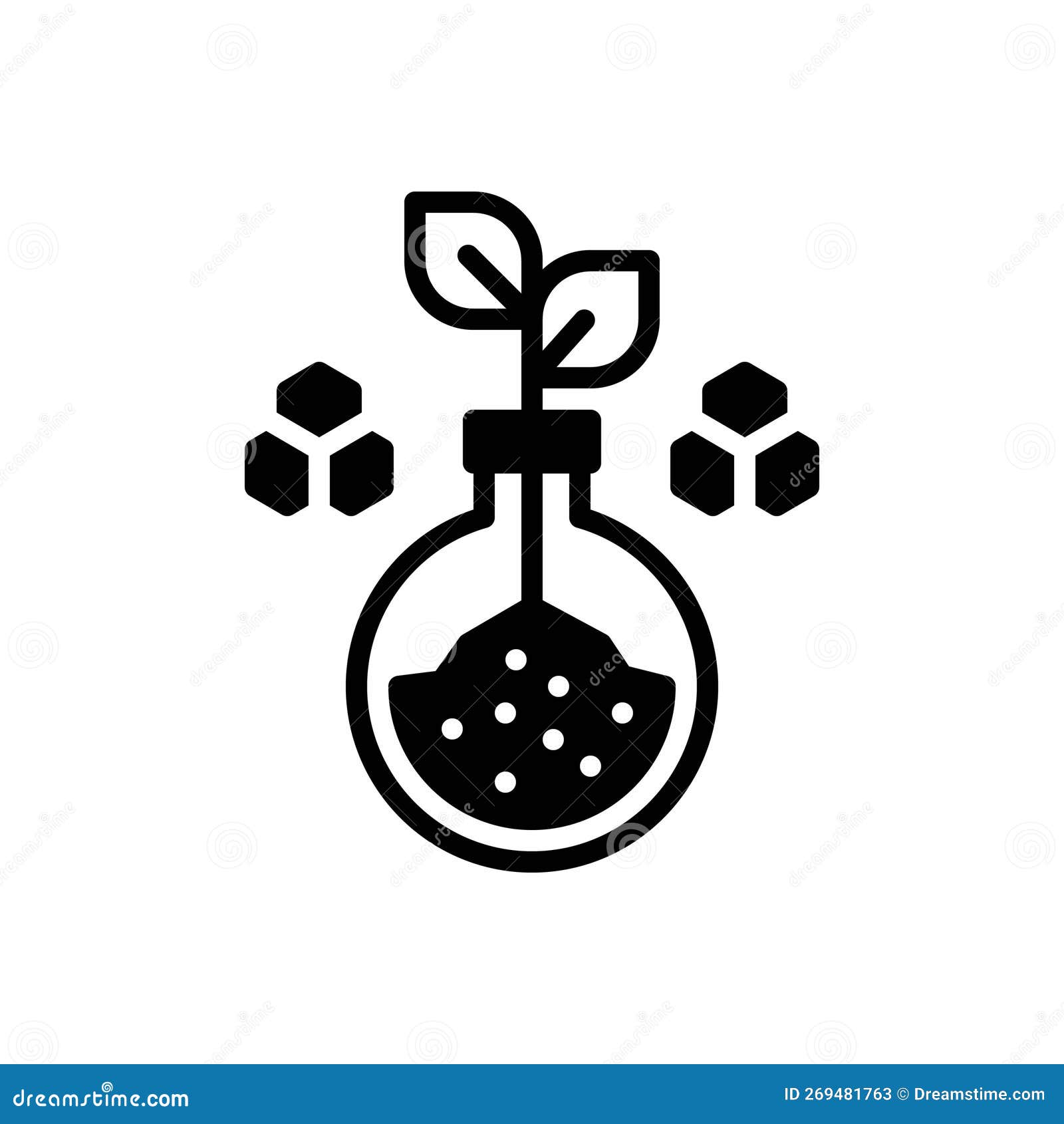 Black Solid Icon for Biotechnology, Bioscience and Atom Stock Vector ...