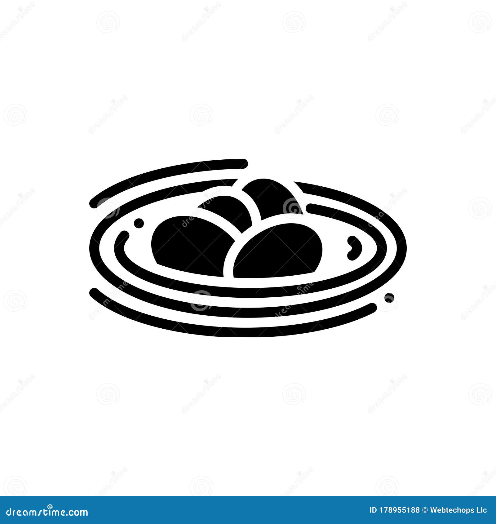 Black Solid Icon for Bird Egg in Nest, Lay and Nestling Stock ...