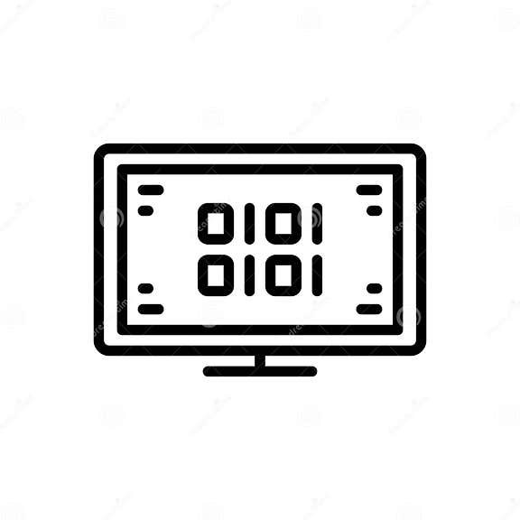 Black Line Icon for Bit, Binary and Code Stock Vector - Illustration of code, bitbinary: 260502462