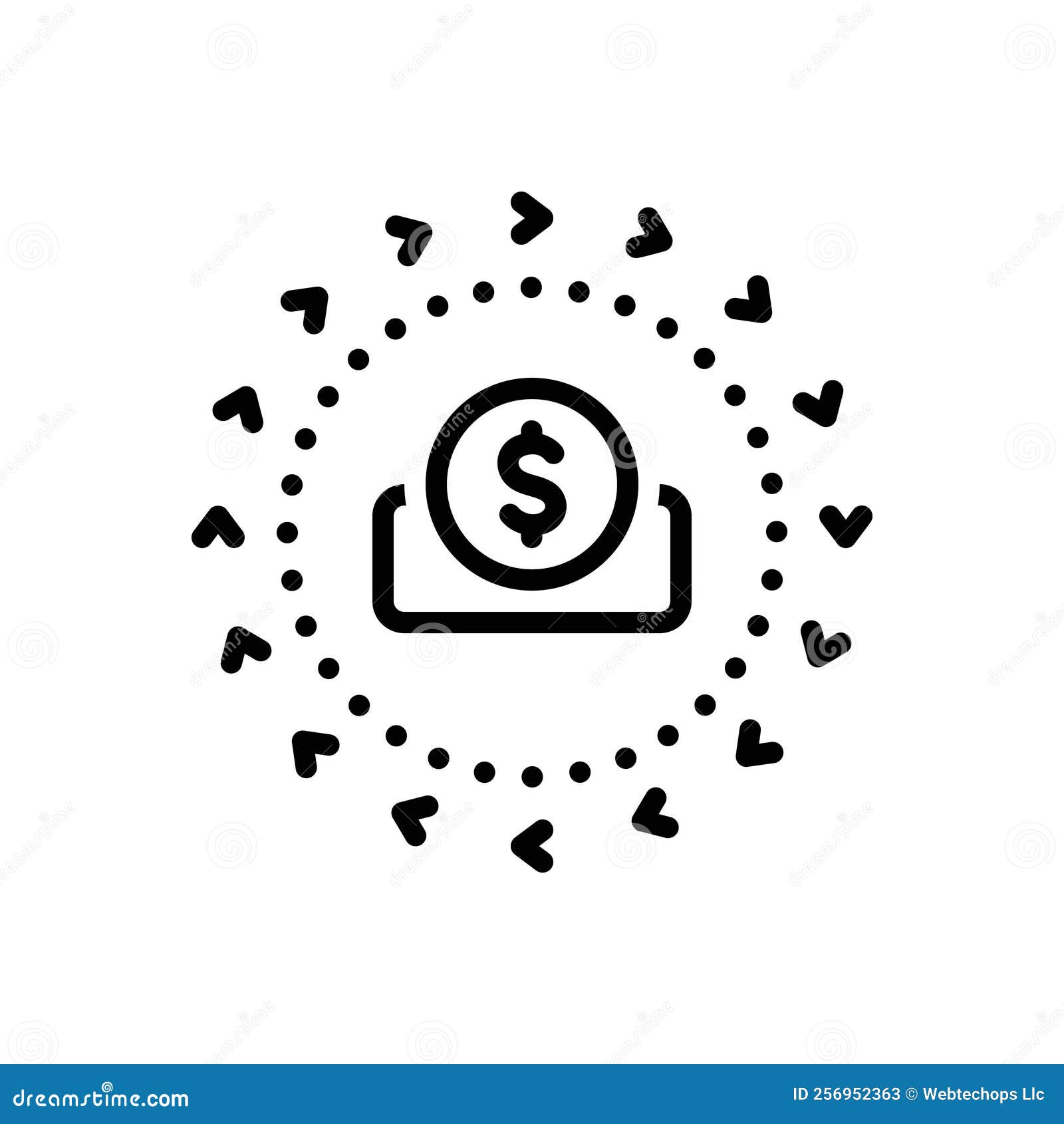 Black Line Icon for Biz, Remittance and Money Stock Vector ...