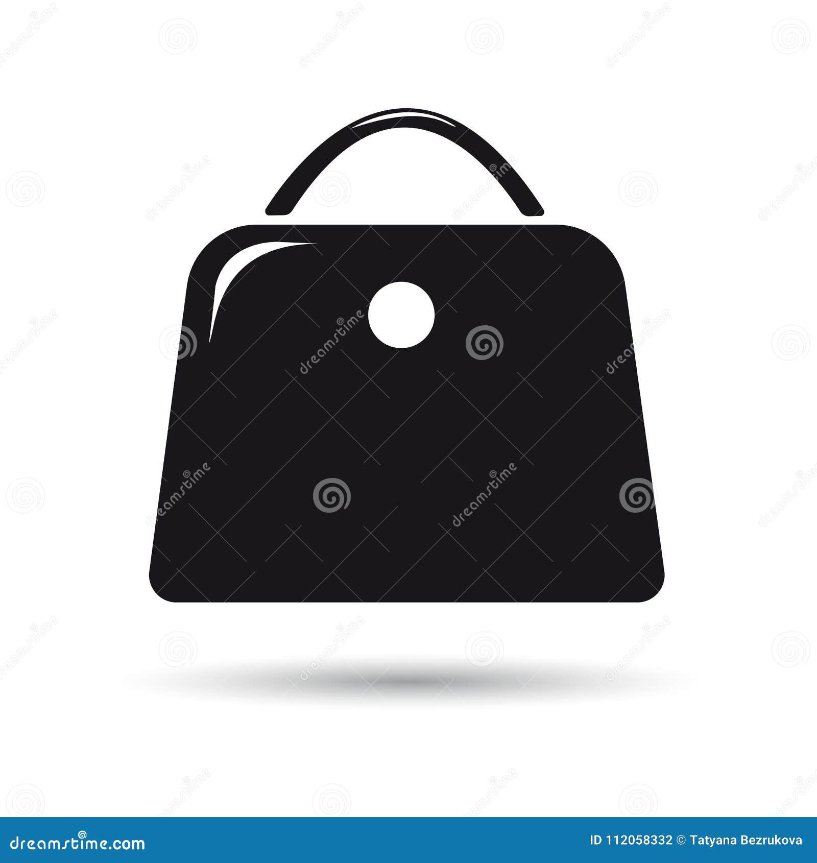 Icon Black Bag on a White Background. Stock Illustration - Illustration ...