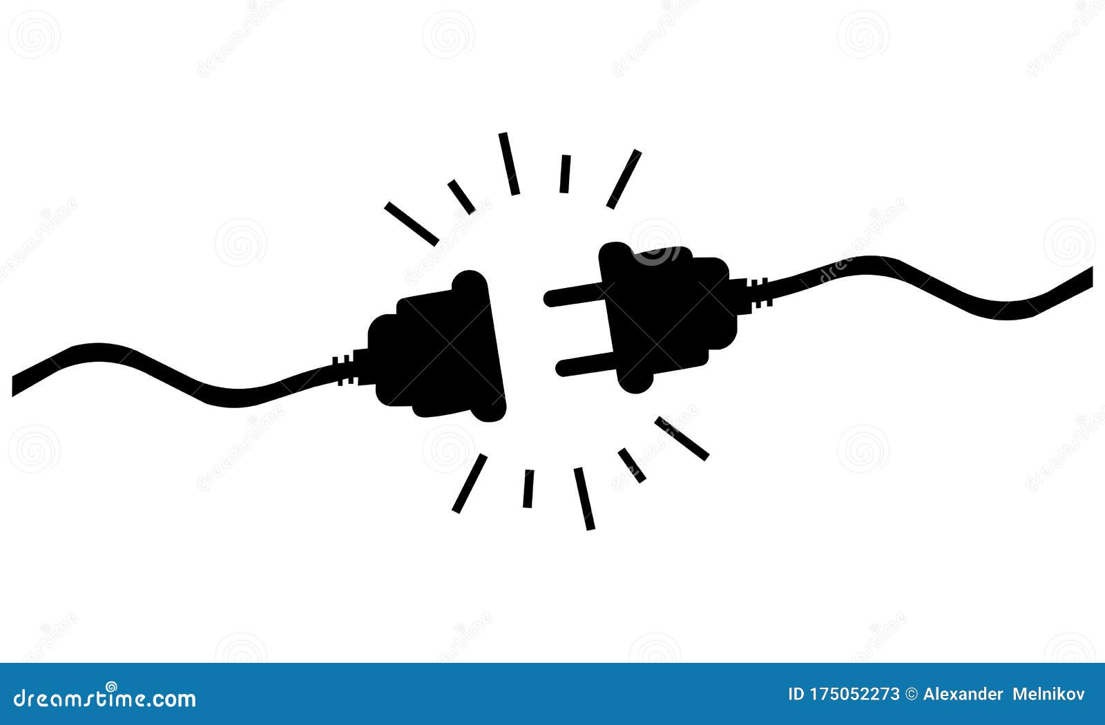 Icon Of Black Disconnected Wires. Vector Illustration Eps 10 Royalty ...